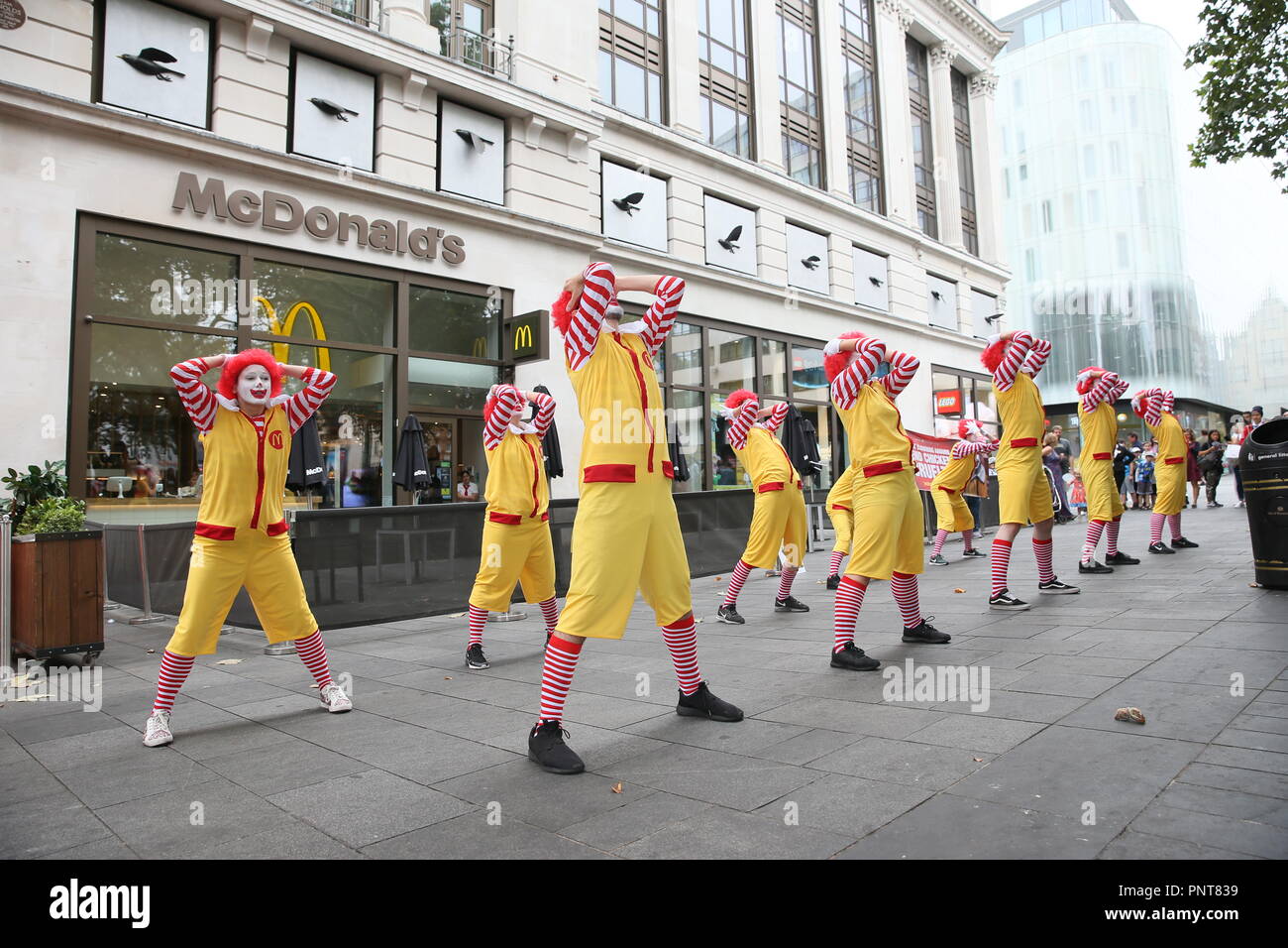 The Human League UK, organised a dance troupe of Ronald McDonalds to ...