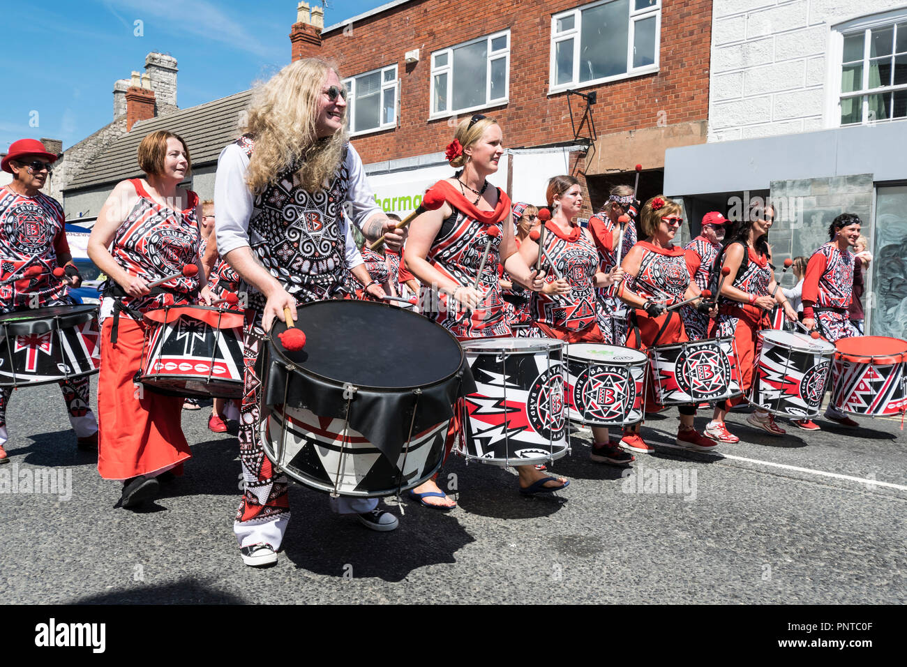 Abergele Carnival Batala Samba band July 14th 2018 on the North Wales ...