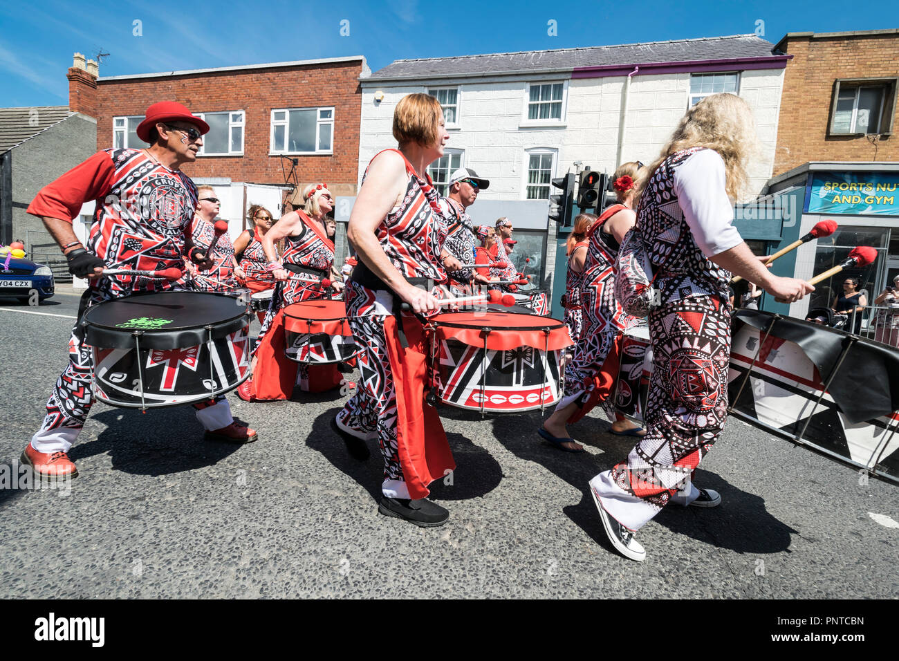 Abergele Carnival Batala Samba band July 14th 2018 on the North Wales ...