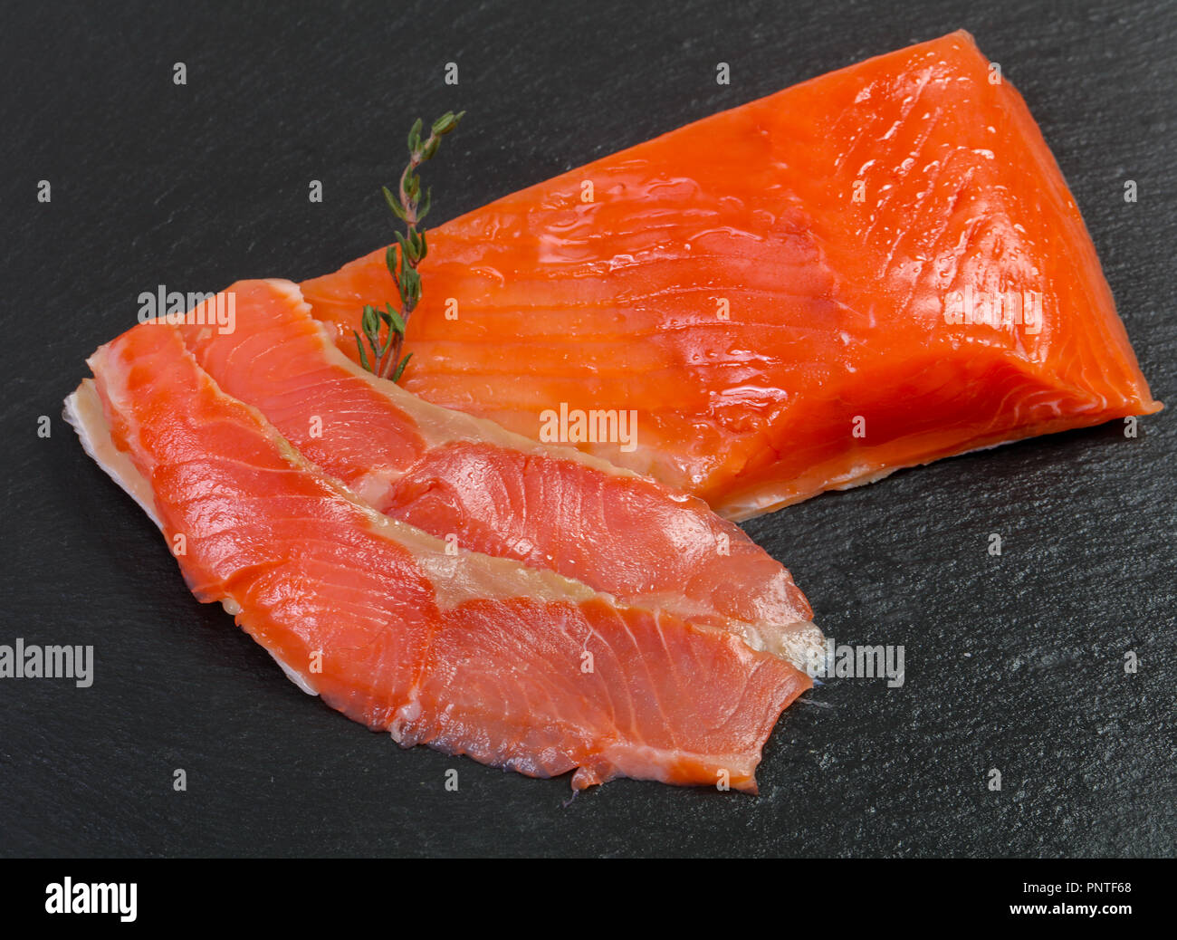 Raw trout fillet with salt and spices Stock Photo - Alamy