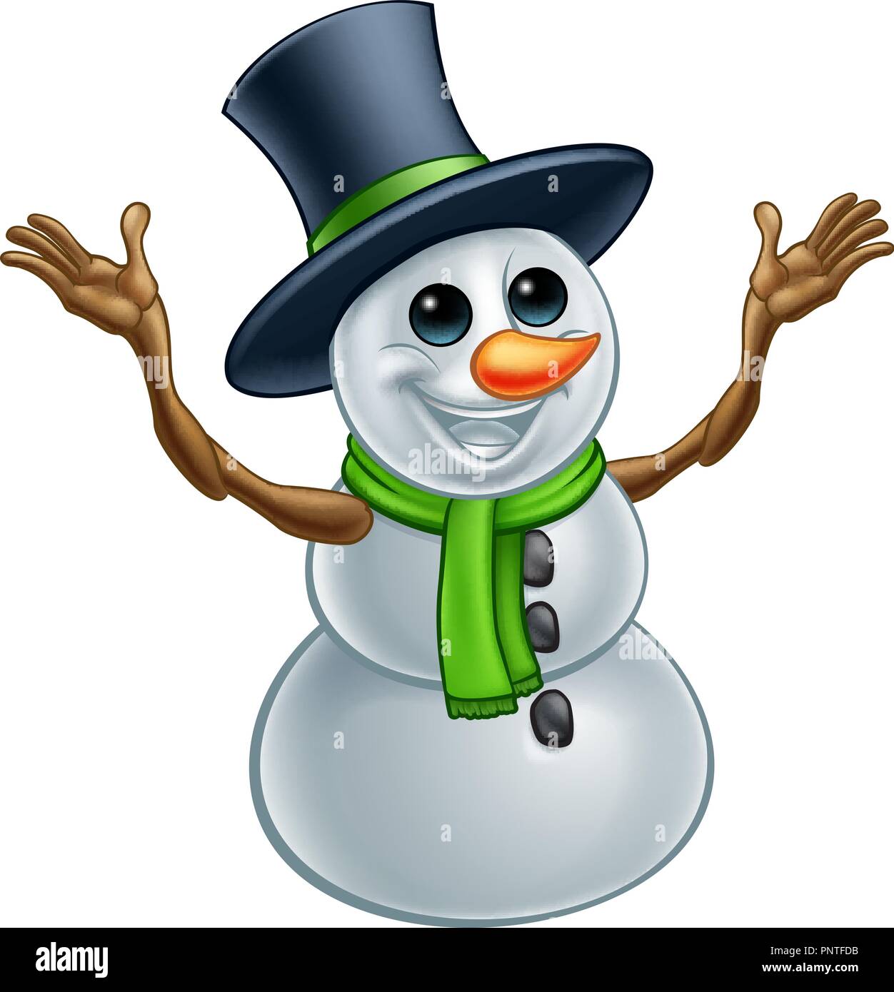 Snowman Christmas Cartoon Character Stock Vector Image & Art - Alamy