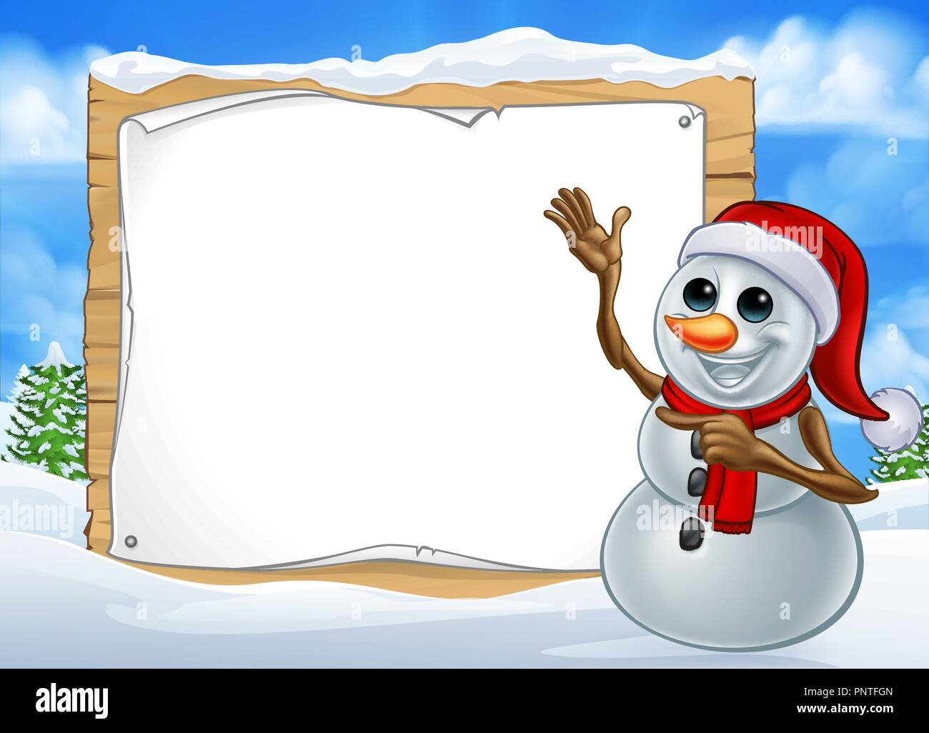 Snowman Christmas Cartoon Character Sign Stock Vector Image & Art - Alamy