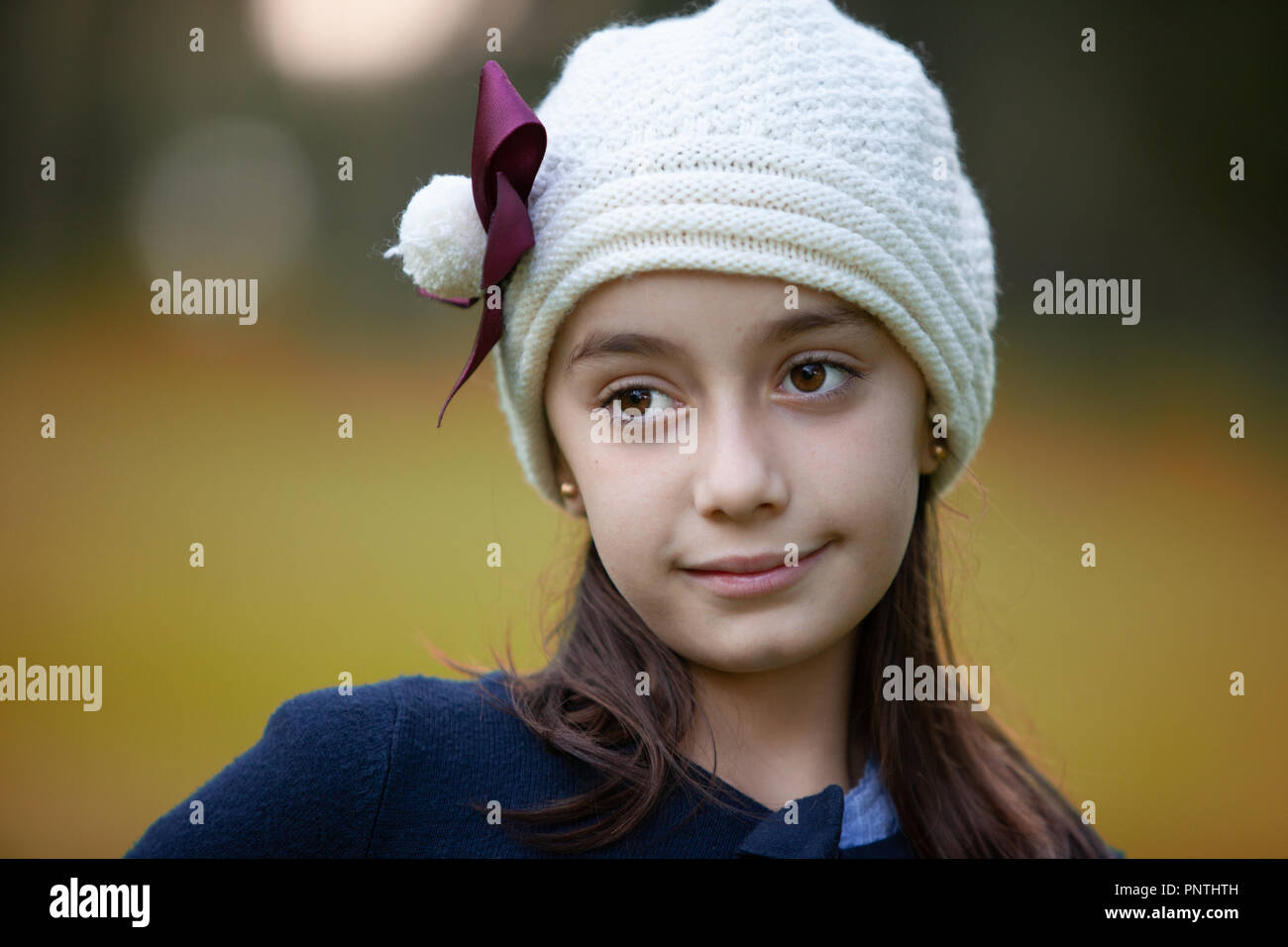 Girl child in autumn forest portrait hi-res stock photography and ...