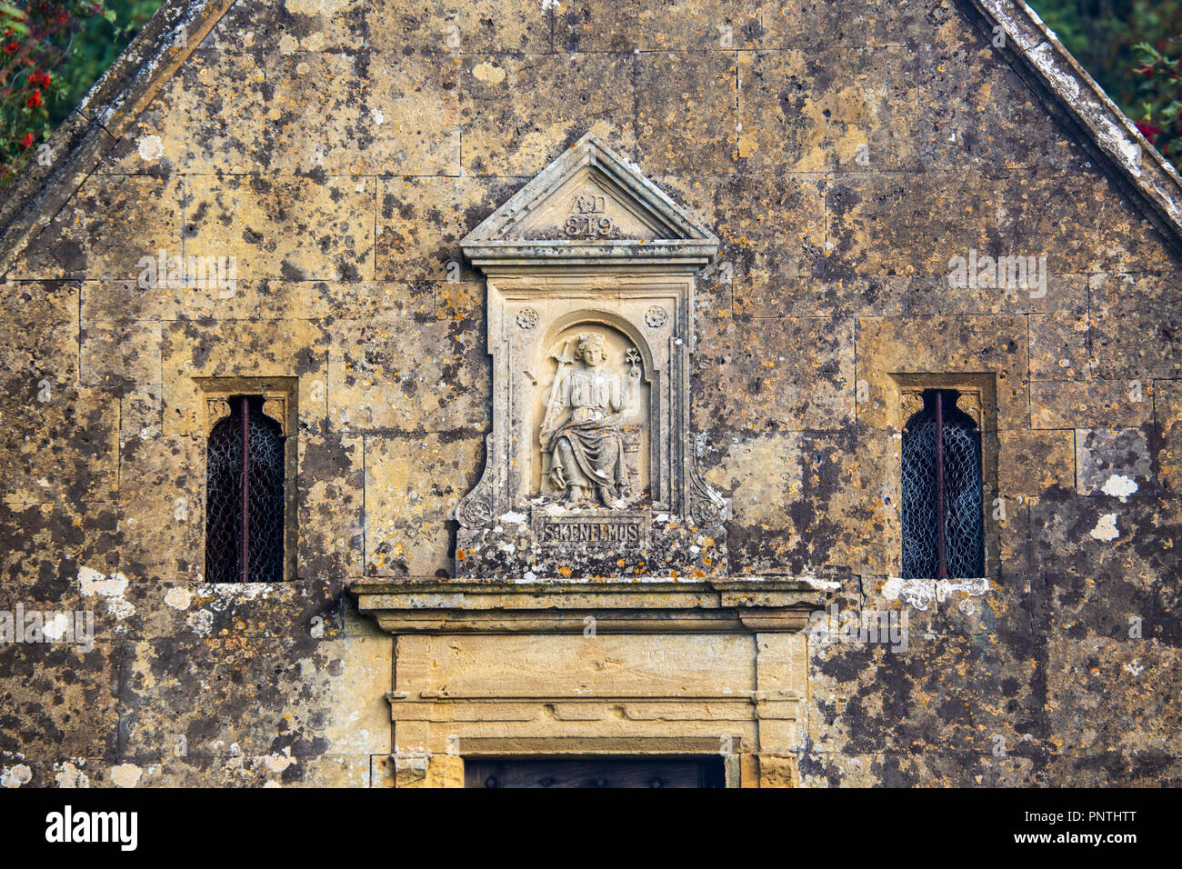 A statue of St Kenelm at the Holy Well near Winchcombe, Cotswolds ...