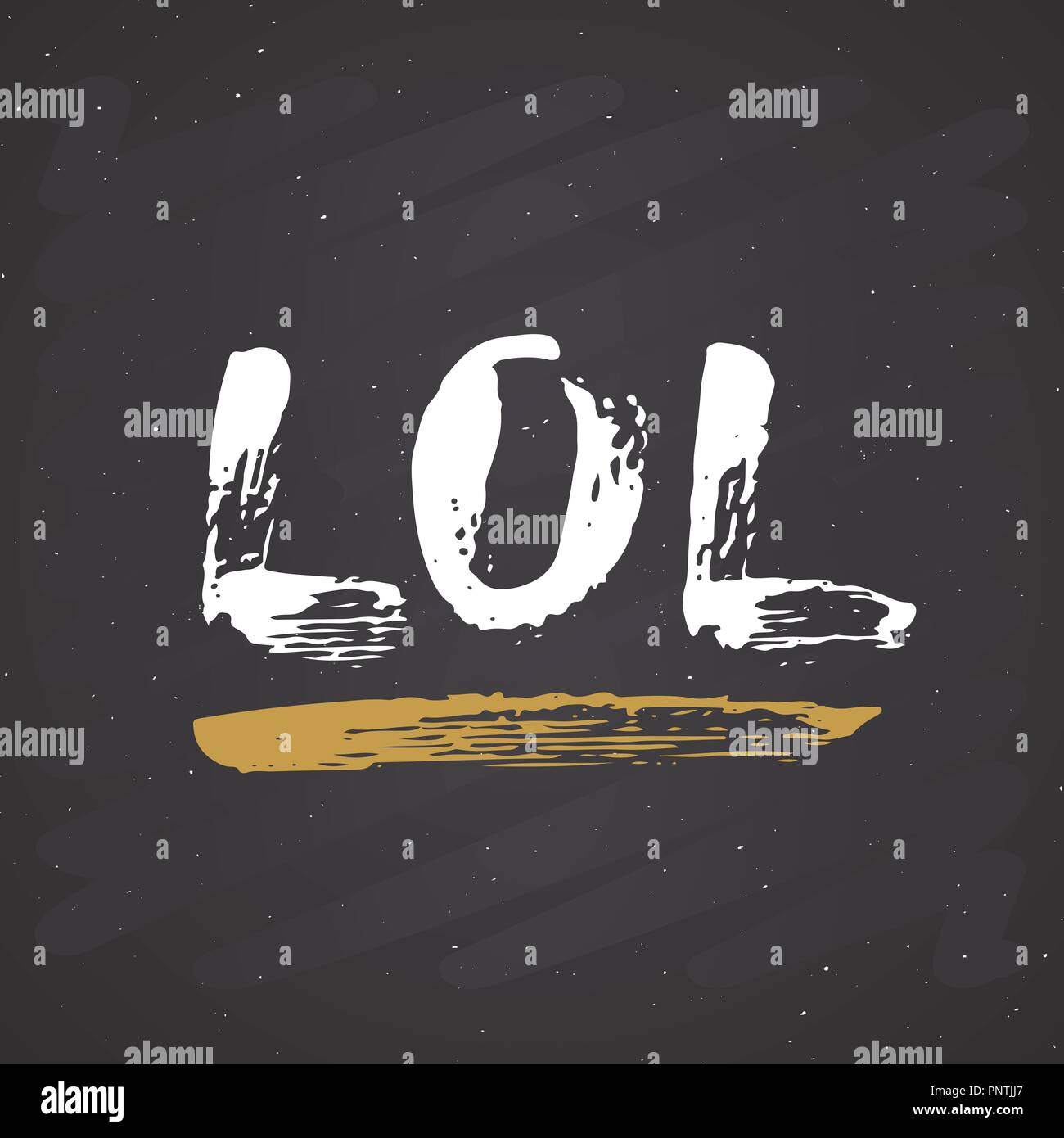 LOL lettering handwritten sign, Hand drawn grunge calligraphic text ...
