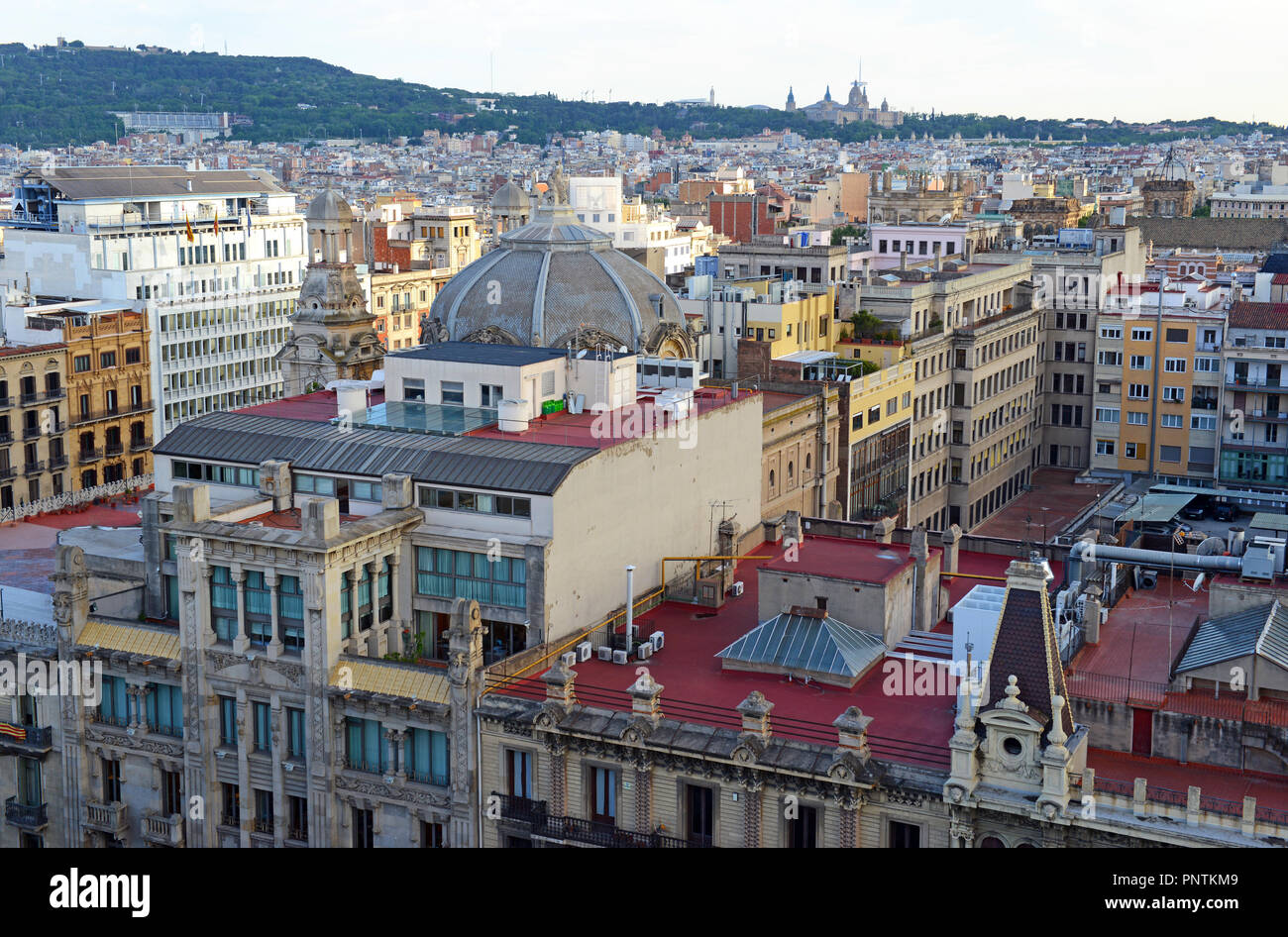 Landscape View of Building Rooftops and Architecture, Barcelona, Spain ...