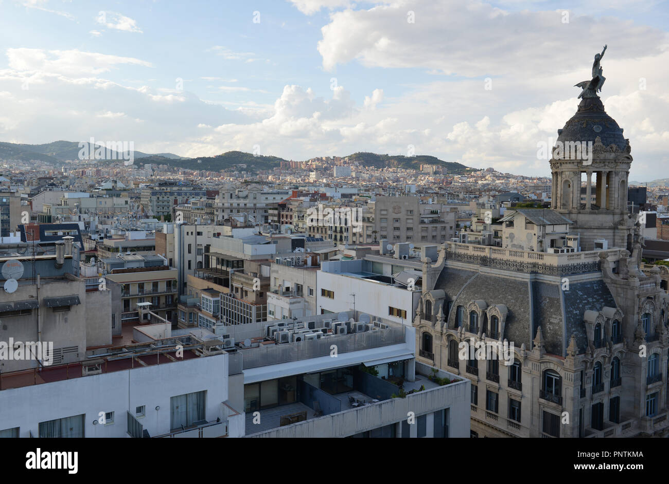 Landscape View of Building Rooftops and Architecture, Barcelona, Spain ...