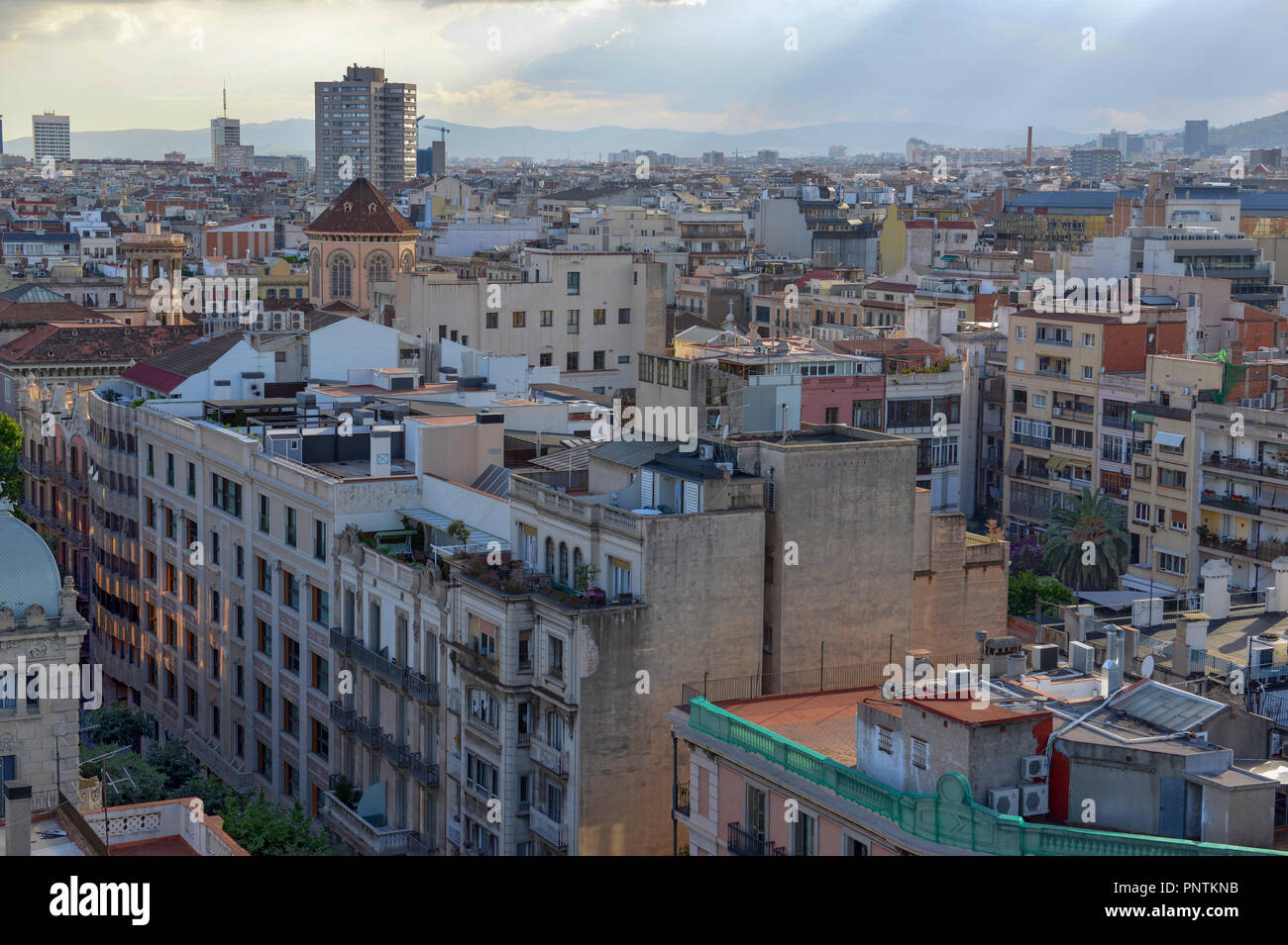 Landscape View of Building Rooftops and Architecture, Barcelona, Spain ...