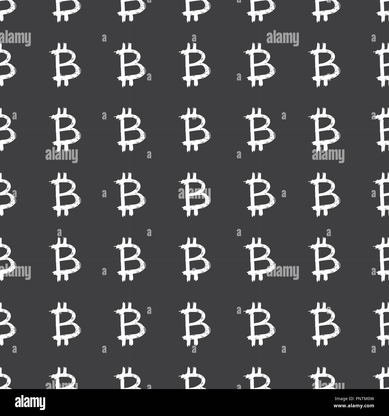 Bitcoin sign icon brush lettering seamless pattern, Grunge calligraphic ...