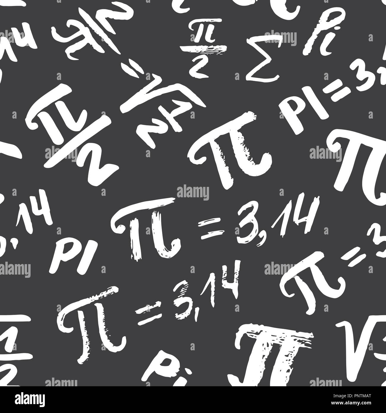 Pi symbol seamless pattern vector illustration. Hand drawn sketched ...
