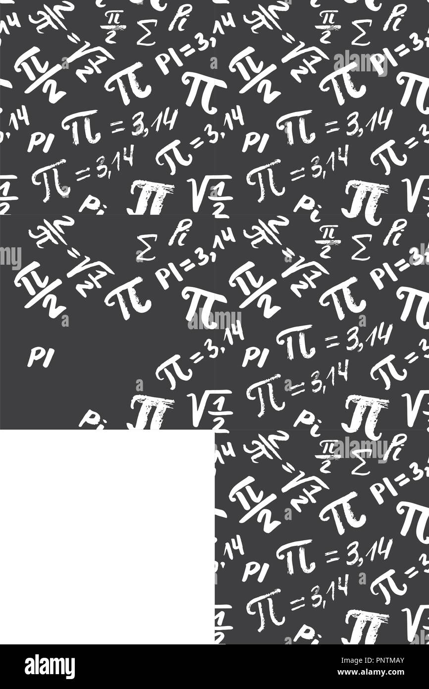 Pi symbol seamless pattern vector illustration. Hand drawn sketched ...