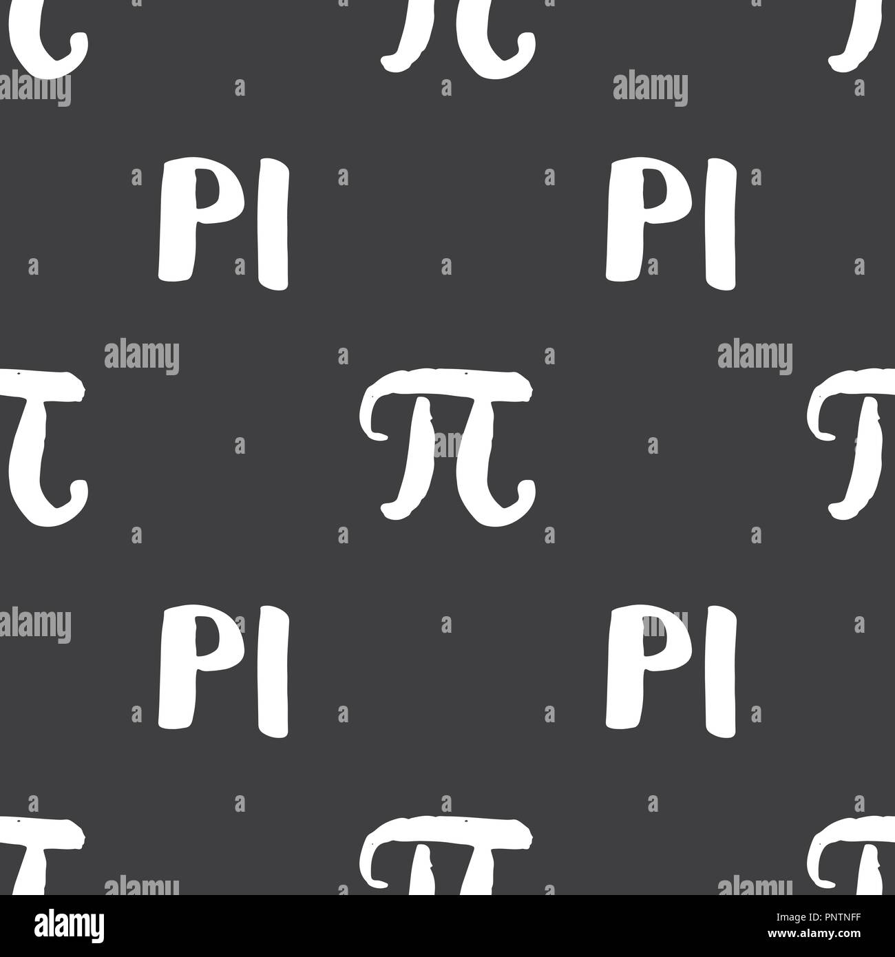 Pi symbol seamless pattern vector illustration. Hand drawn sketched ...