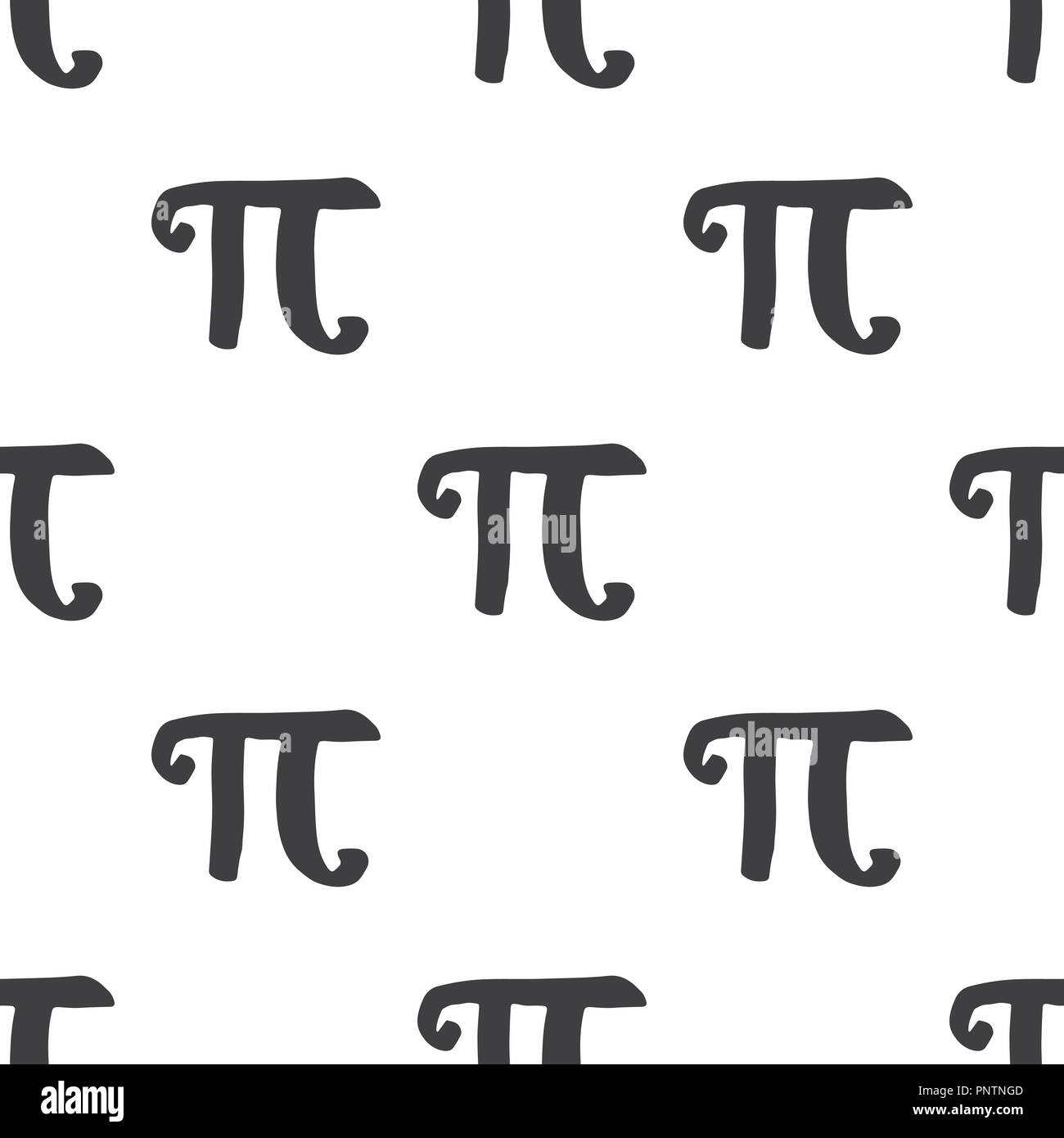 Pi symbol seamless pattern vector illustration. Hand drawn sketched ...