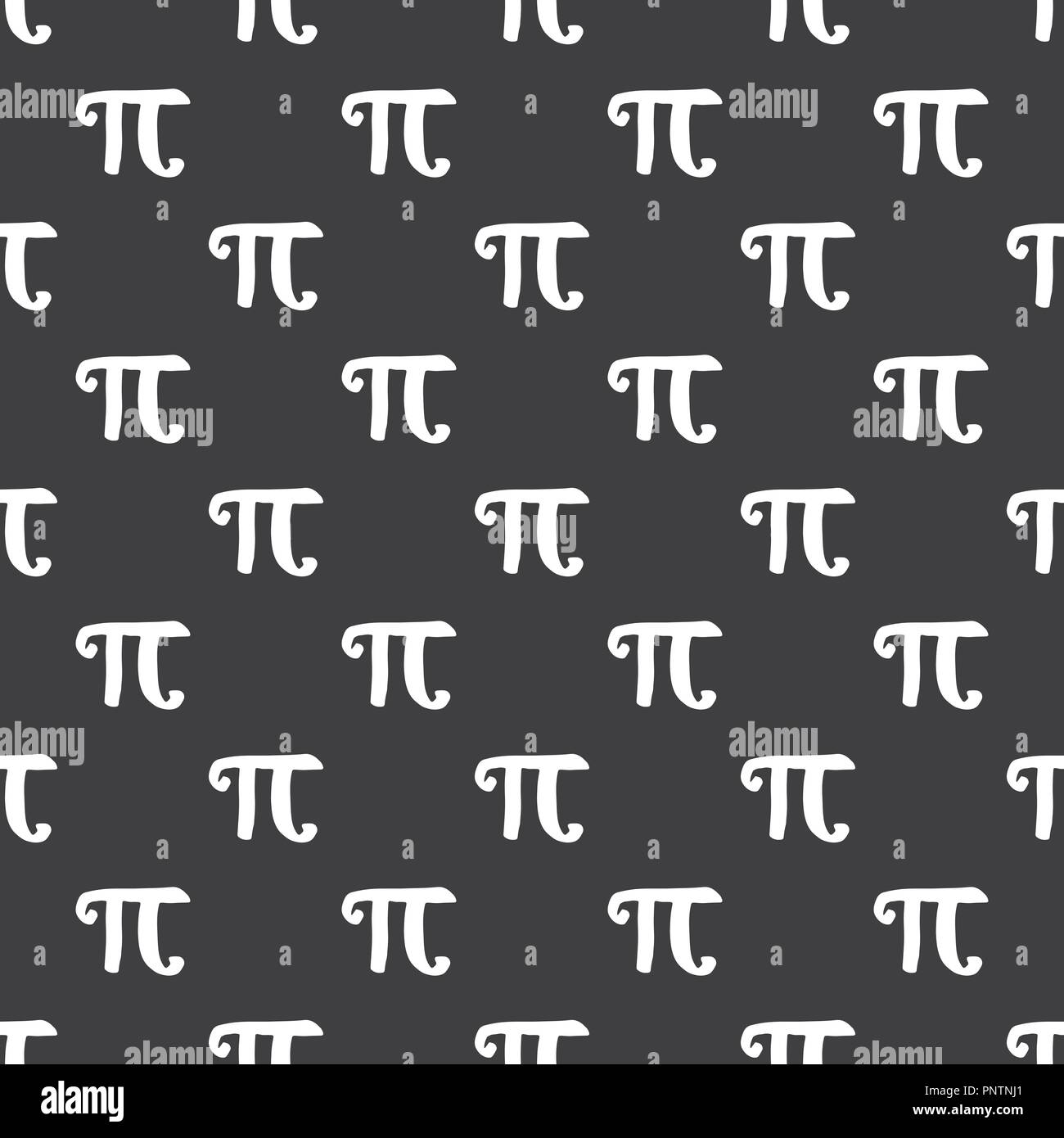 Pi symbol seamless pattern vector illustration. Hand drawn sketched ...