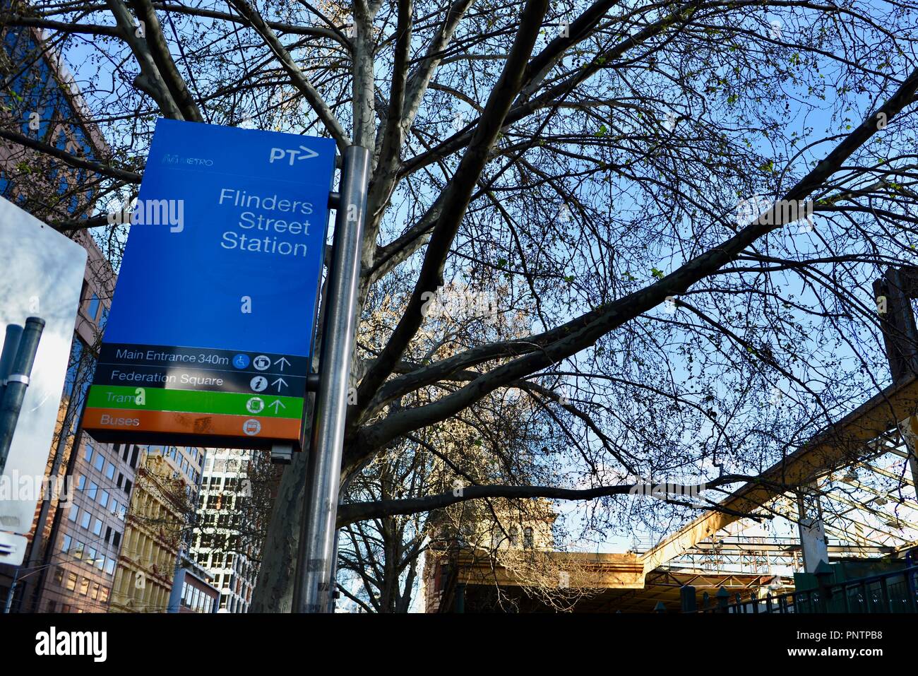 Flinders street station sign hi-res stock photography and images - Alamy