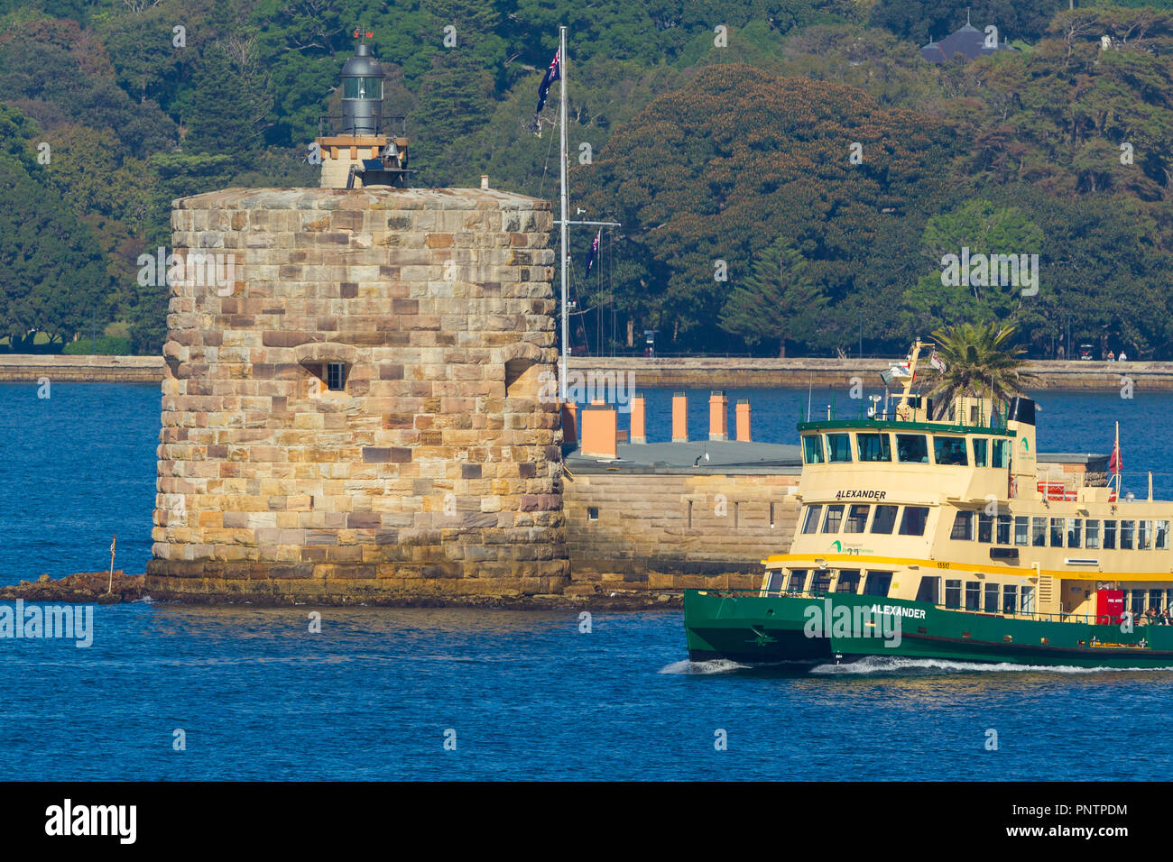 Fort Denison and the City of Sydney, Australia, seen across Sydney ...