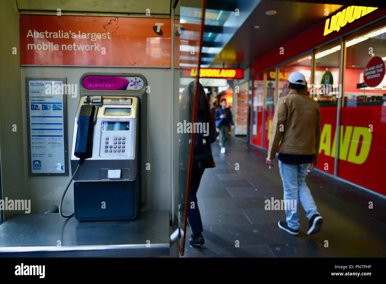 A Telstra public telephone, Melbourne VIC, Australia Stock Photo - Alamy