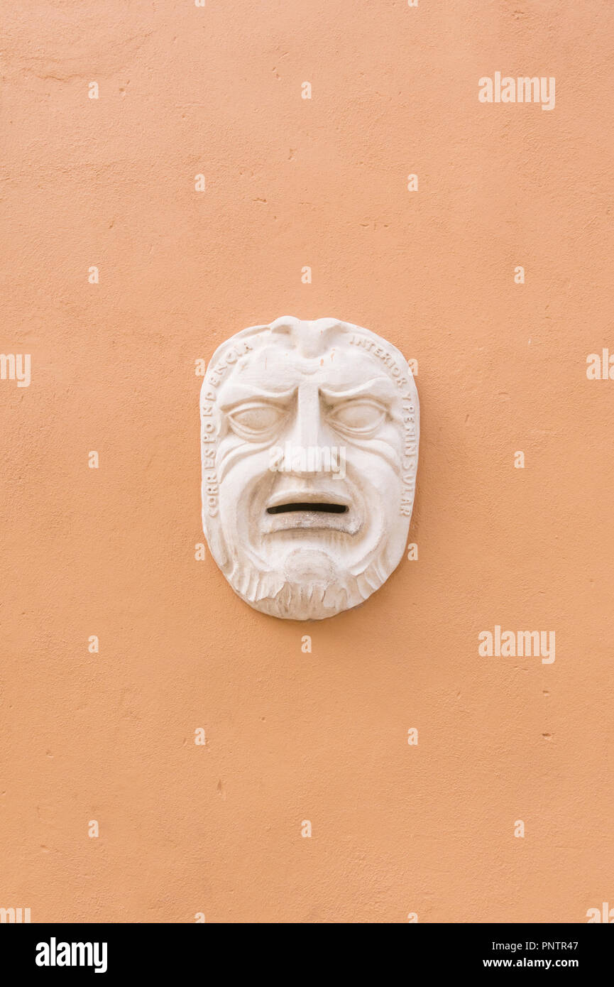 Mailbox with dramatic face. Habana vieja (Old Havana), Cuba Stock Photo ...