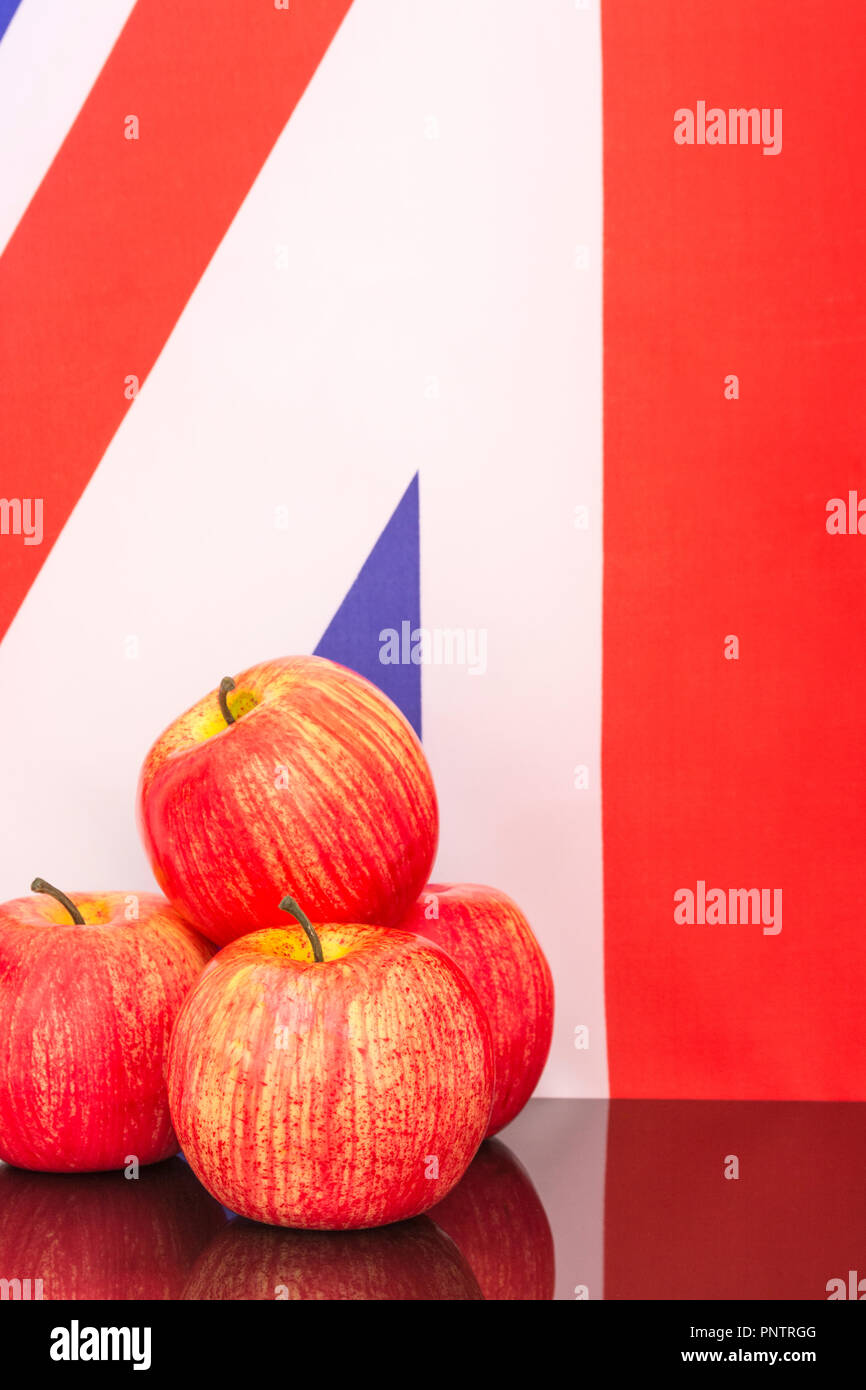 Red apples / apple & UK flag / Union Jack. For UK apple growing ...