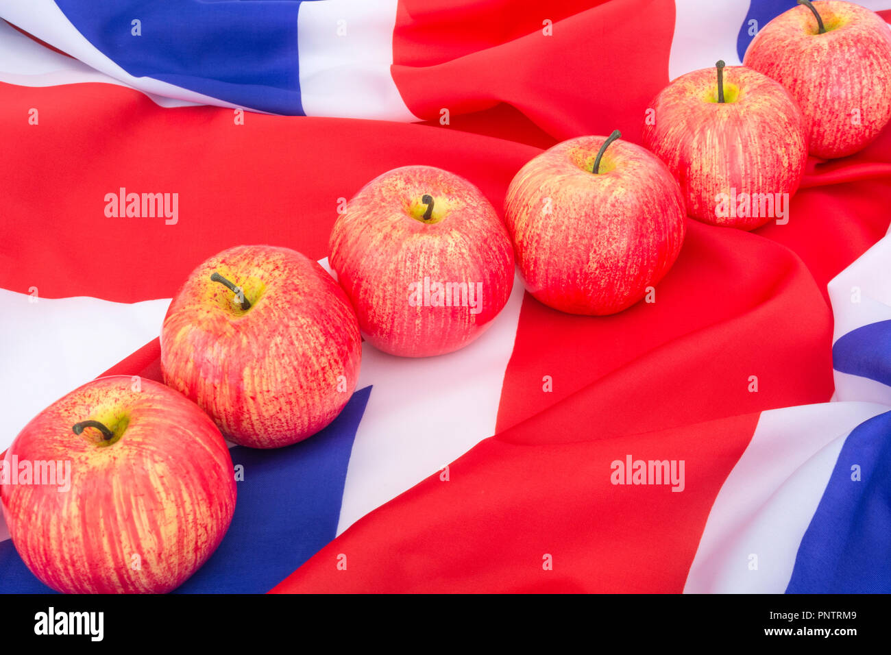 Red apples / apple & UK flag / Union Jack. For UK apple growing ...