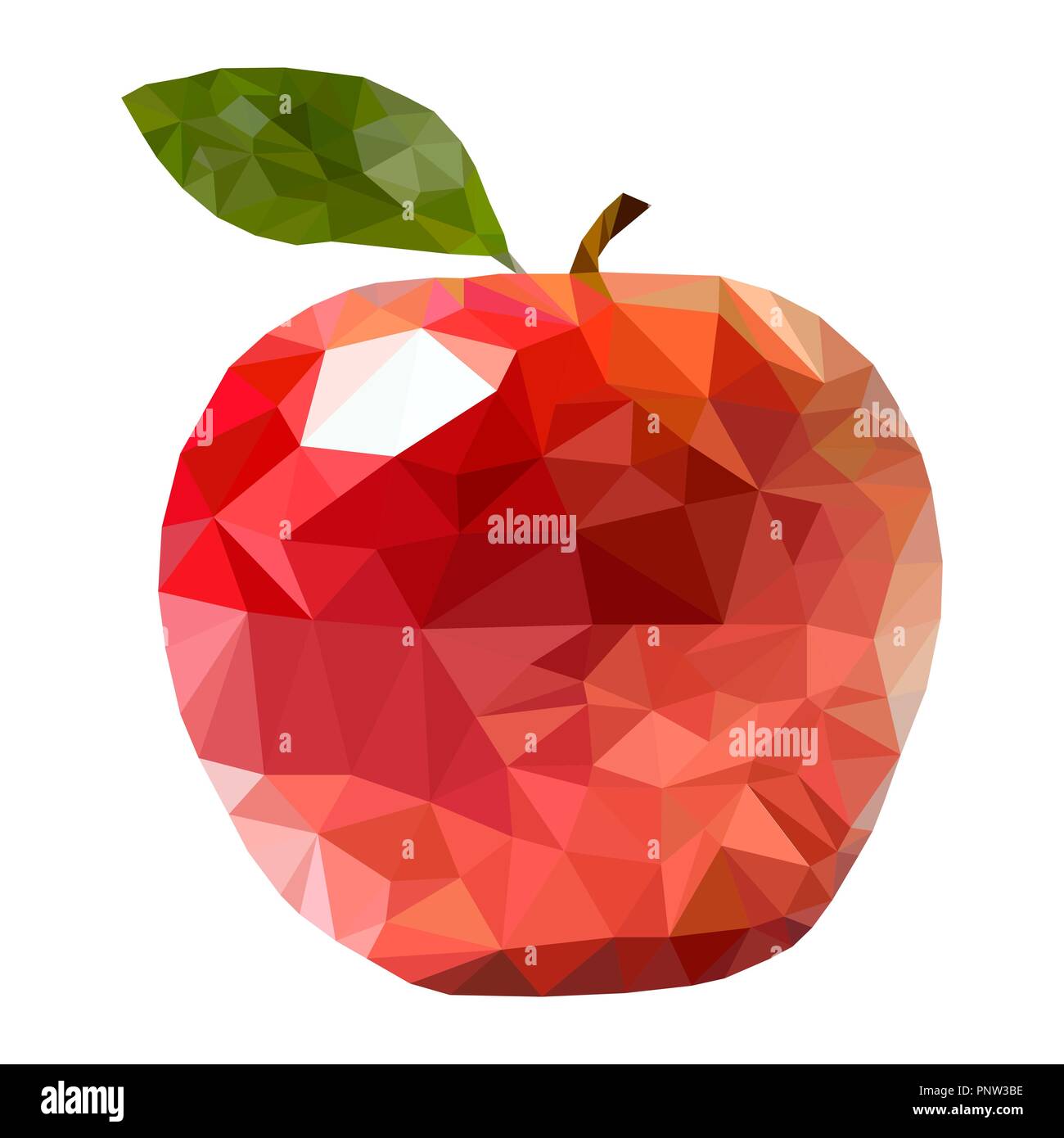 red apple triangles, triangulation label images Stock Vector Image ...