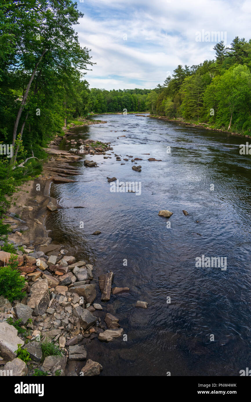 The Ausable River as it flows toward Lake Champlain on a beautiful ...