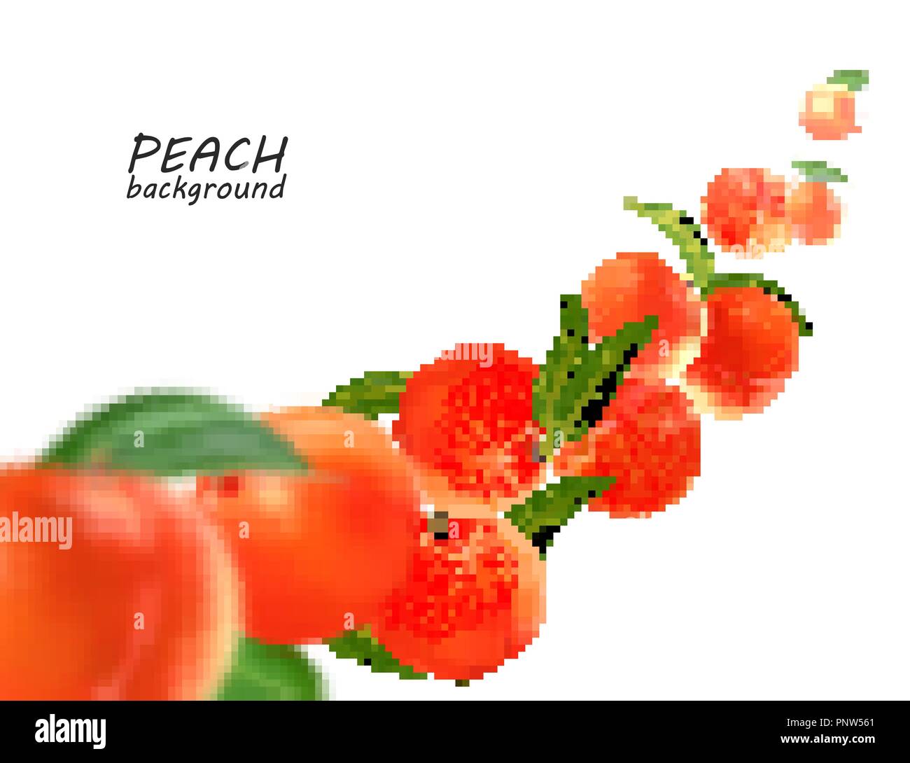 Flying peach. Realistic 3D Vector peaches background Stock Vector Image ...