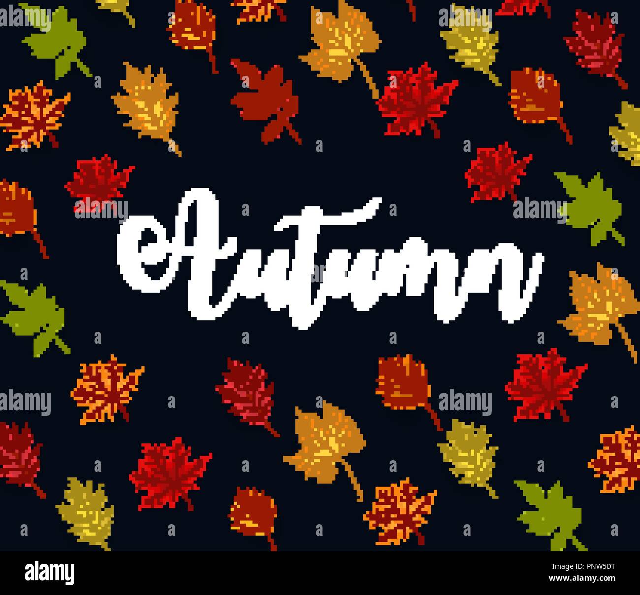 Abstract Vector Illustration Background with Falling Autumn Leaves ...