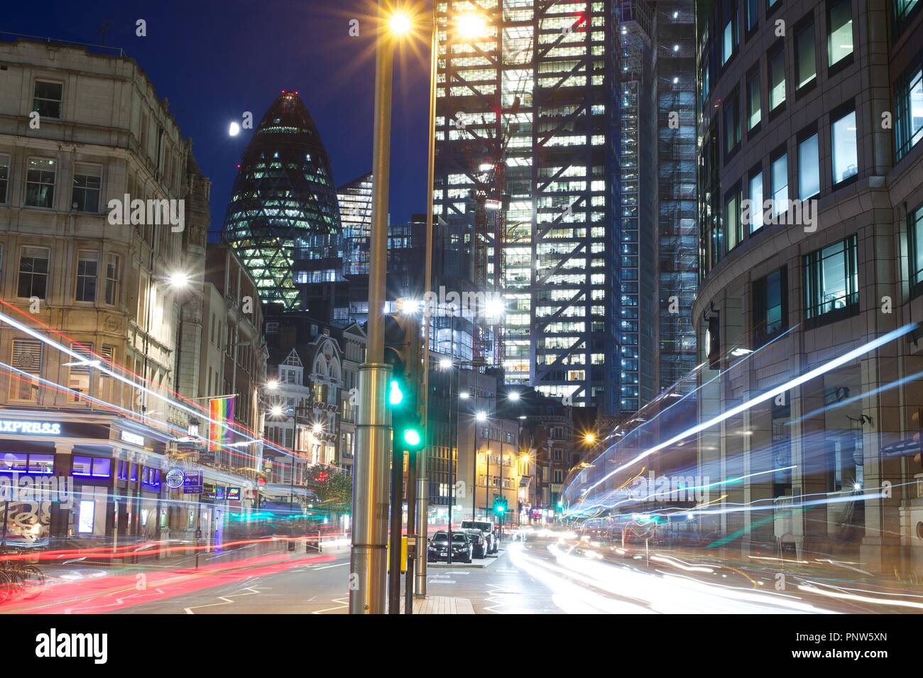 Bright lights city lights liverpool city lights hi-res stock ...