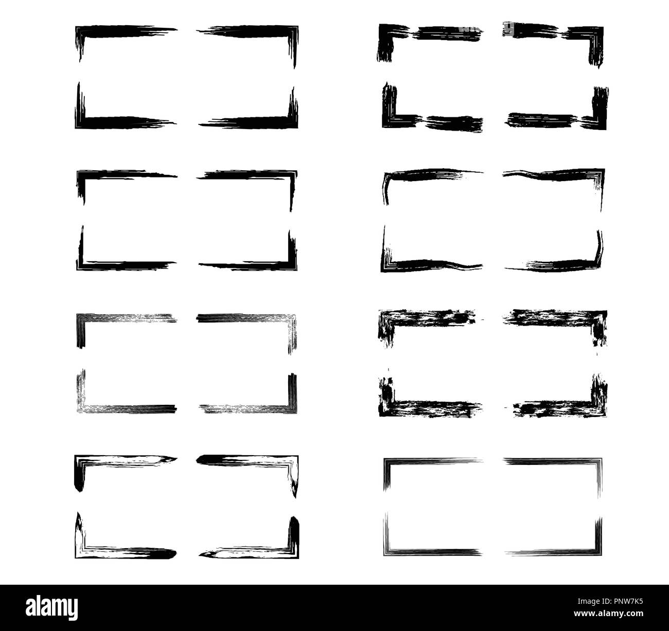 Vector set of black square grunge frames Stock Vector Image & Art - Alamy