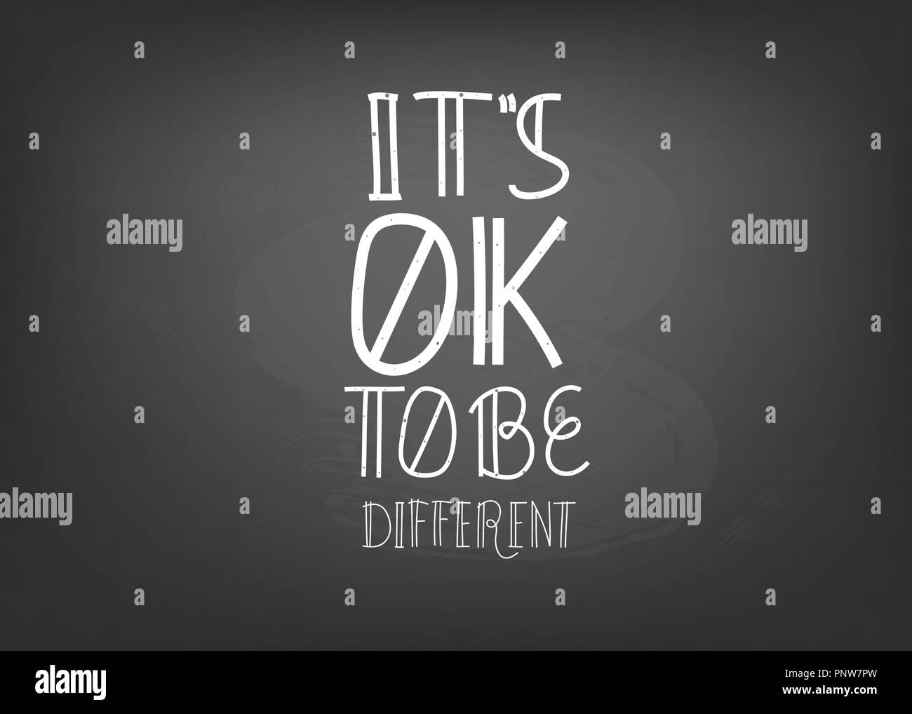 It's Ok To Be Different Quote. Handwritten Lettering Vector Composition ...