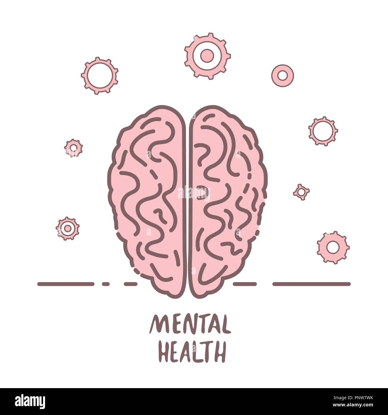 Vector human brain. Mental health icon Stock Vector Image & Art - Alamy