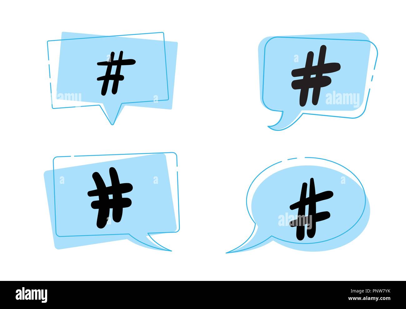 Vector set of hashtag signs. Element for social media networks Stock ...