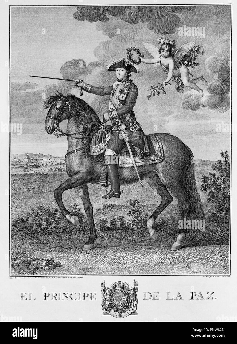 'Portrait of Manuel Godoy, Prince of the Peace', 1796, Cooper/Intaglio ...