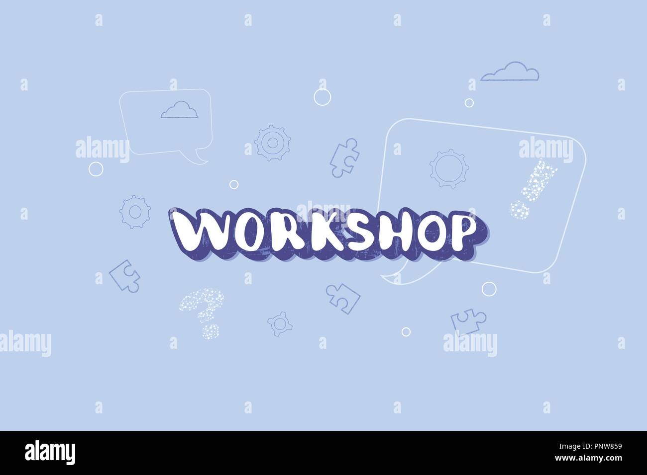 Workshop announcement composition. Template with handwritten lettering ...