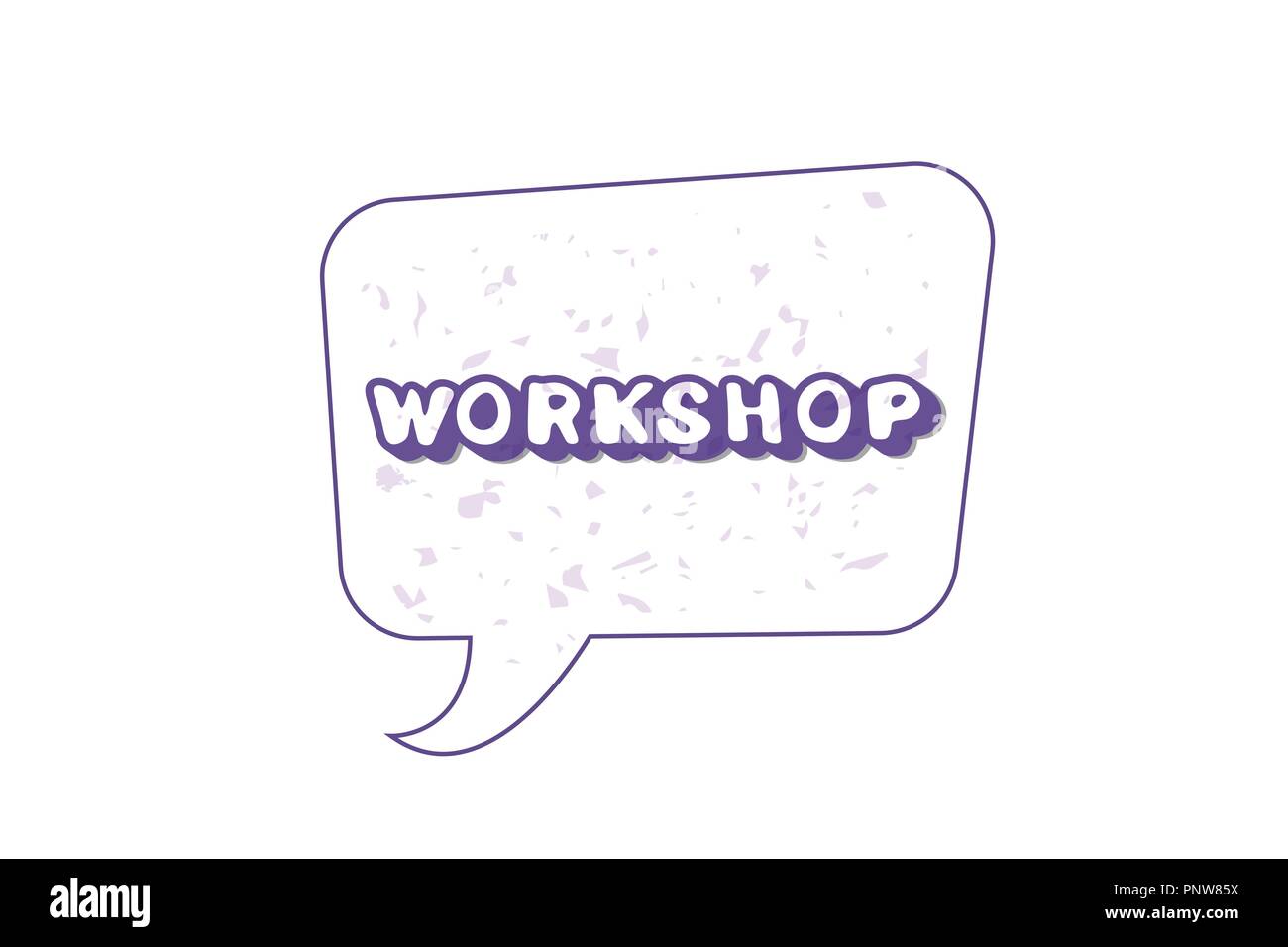 Workshop announcement composition. Template with handwritten lettering ...
