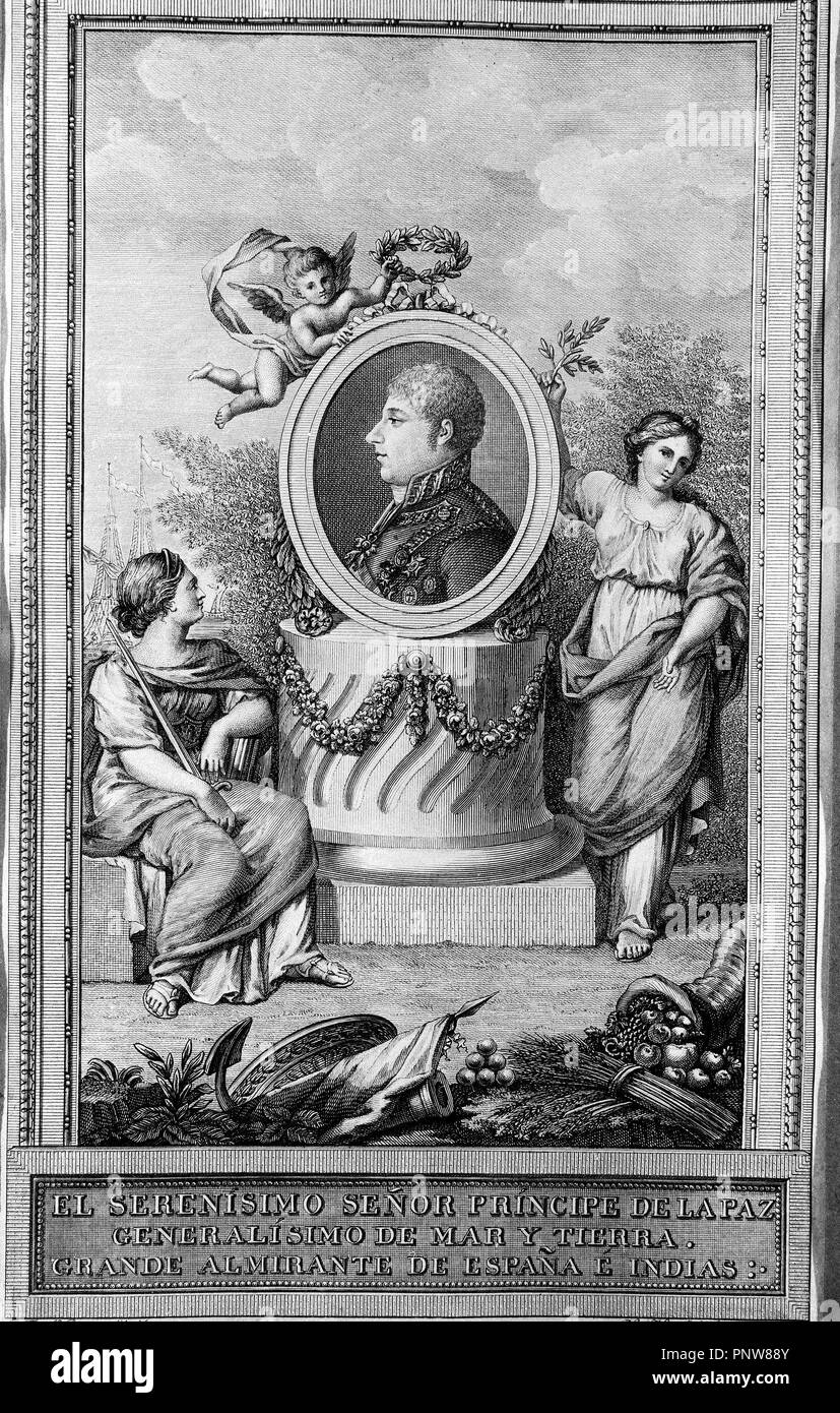 GODOY PRINCIPE DE LA PAZ GENERALISIMO DE MAR Y TIERRA- GRANDE ALMIRANTE ...