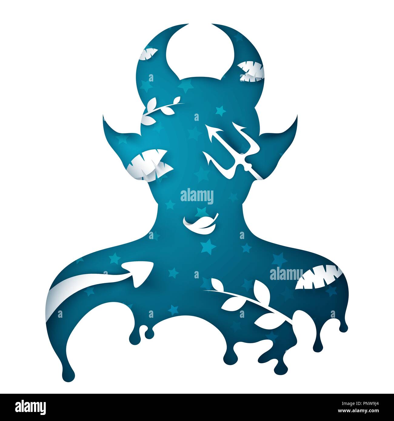 Demon halloween greeting card Cut Out Stock Images & Pictures - Alamy