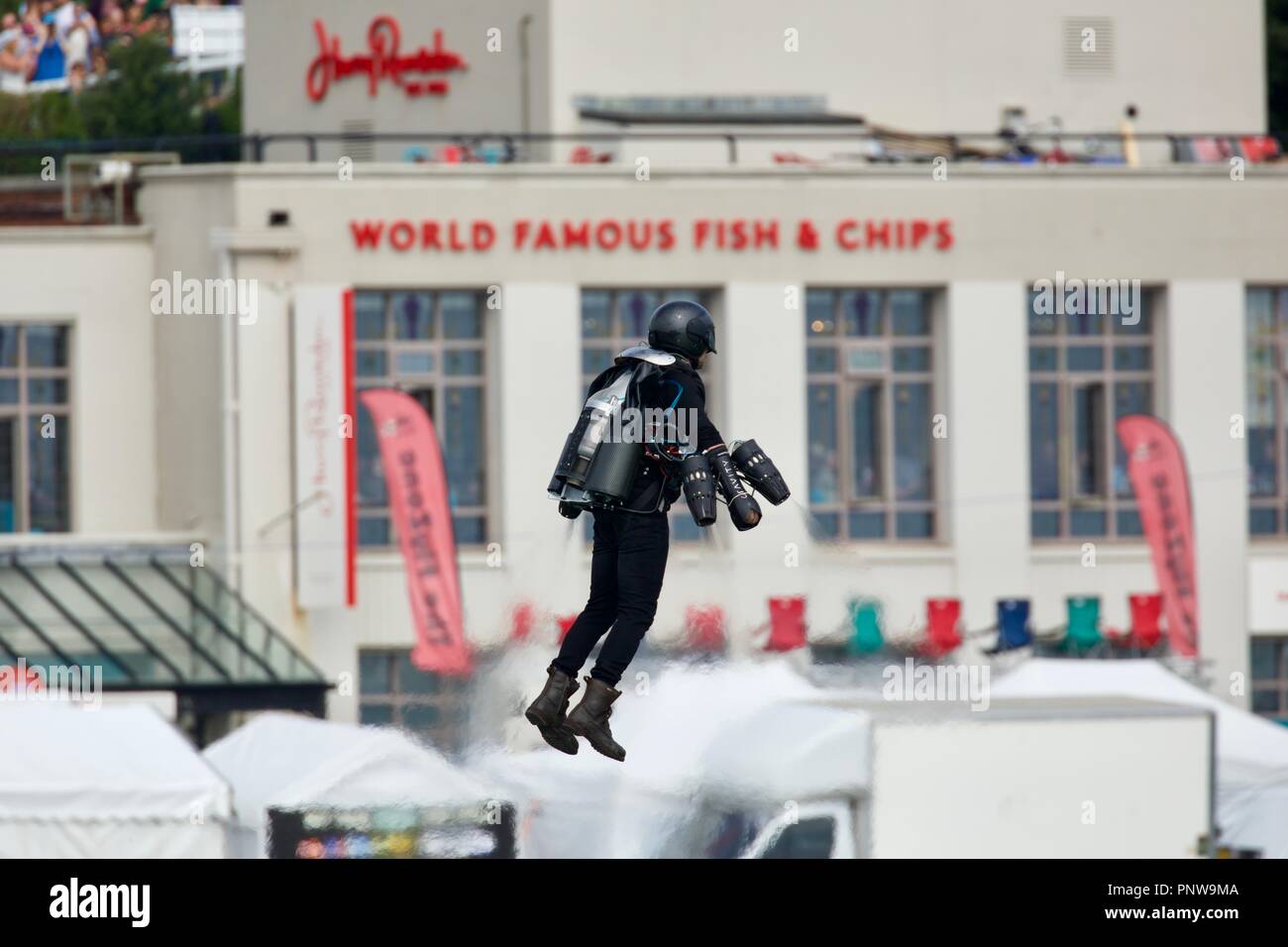 Gravity Industries displaying it’s jet power human flight suit in the ...