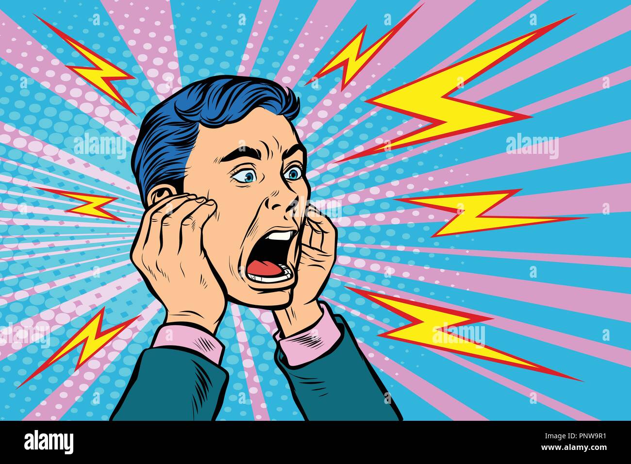 Vector Man Screaming No