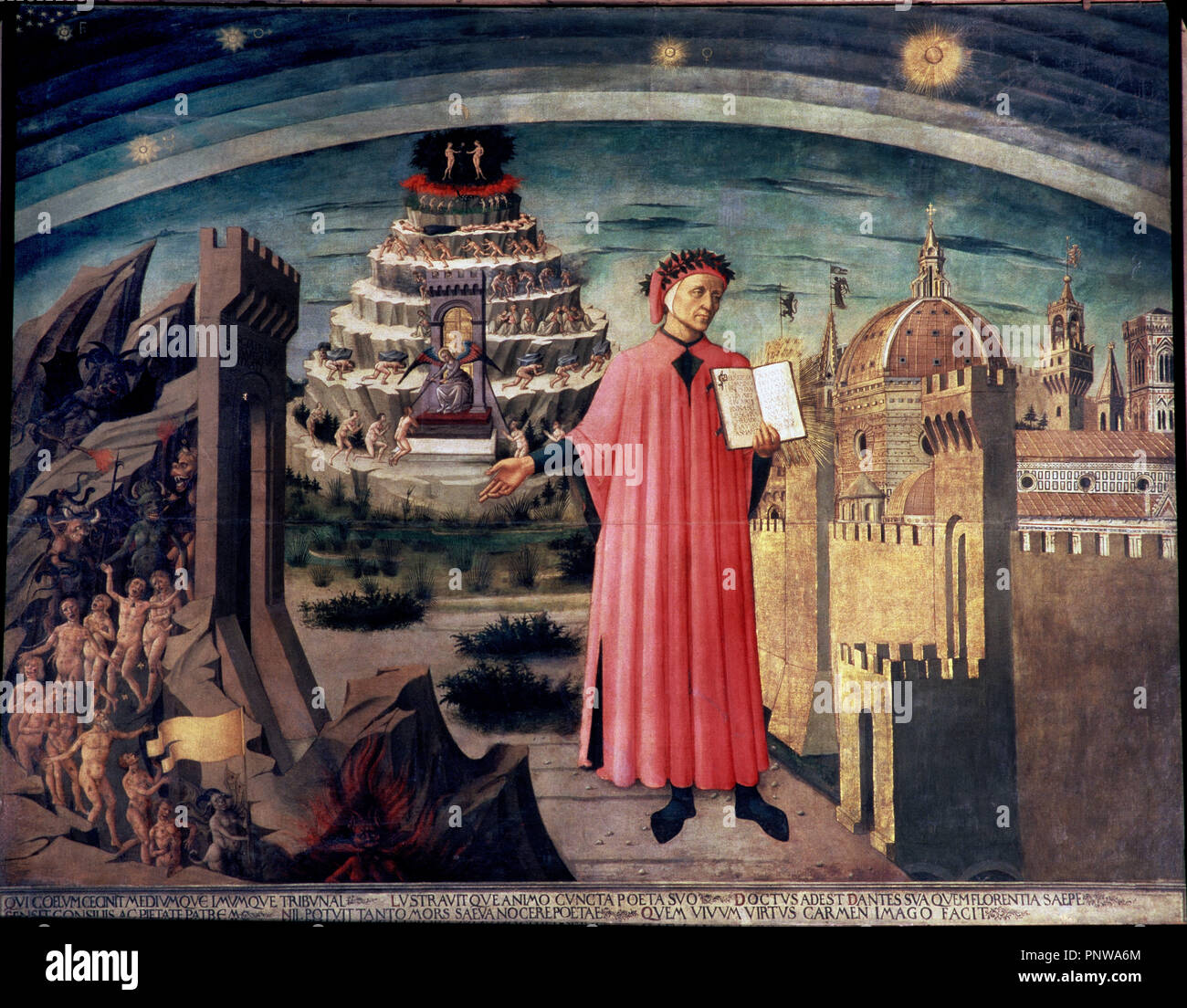 DANTE LEYENDO - ALEGORIA DE LA DIVINA COMEDIA - 1465 - TEMPERA/TELA ...