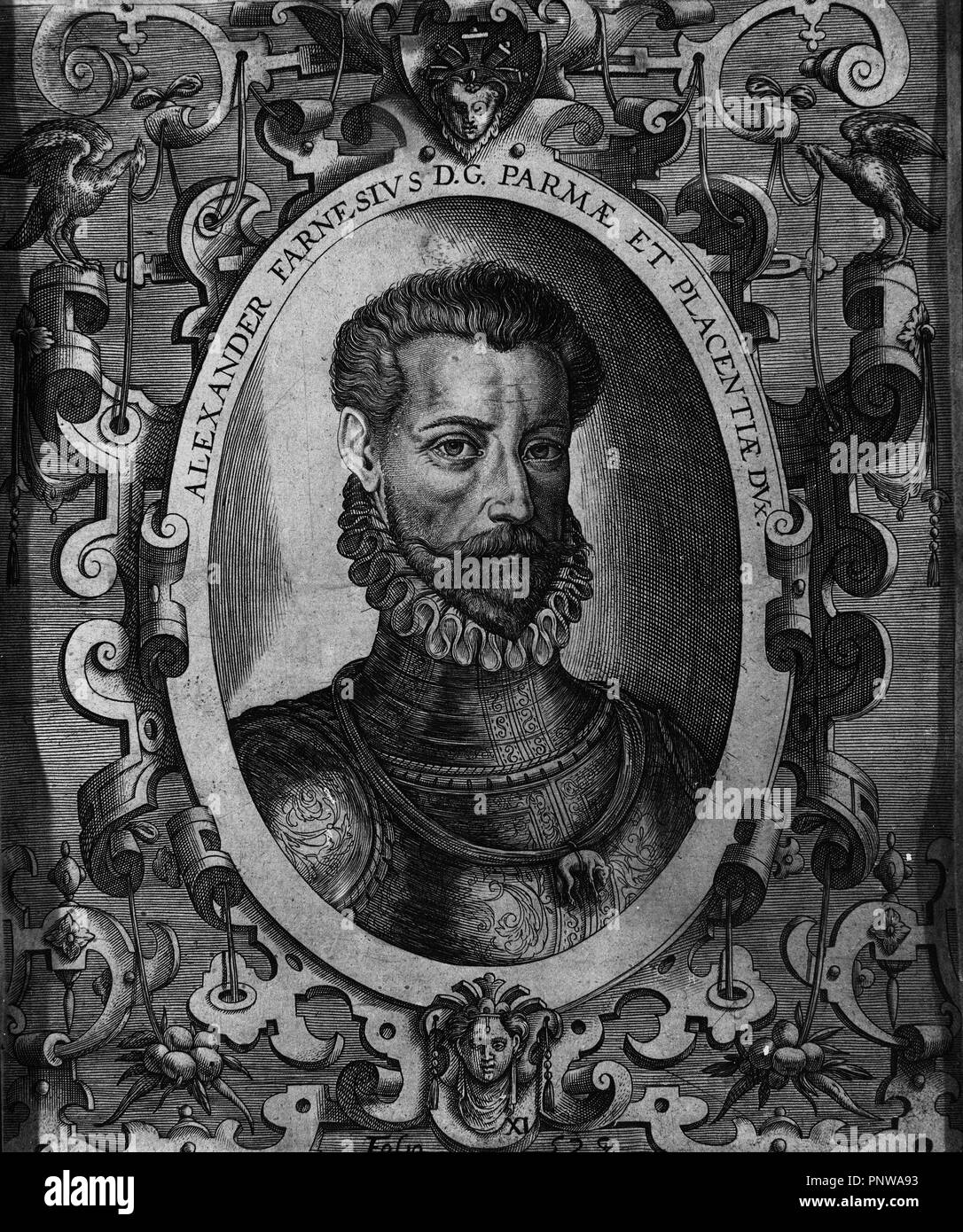 ALEJANDRO FARNESIO - DUQUE DE PARMA (1545-1592) - GRABADO SIGLO XIX ...