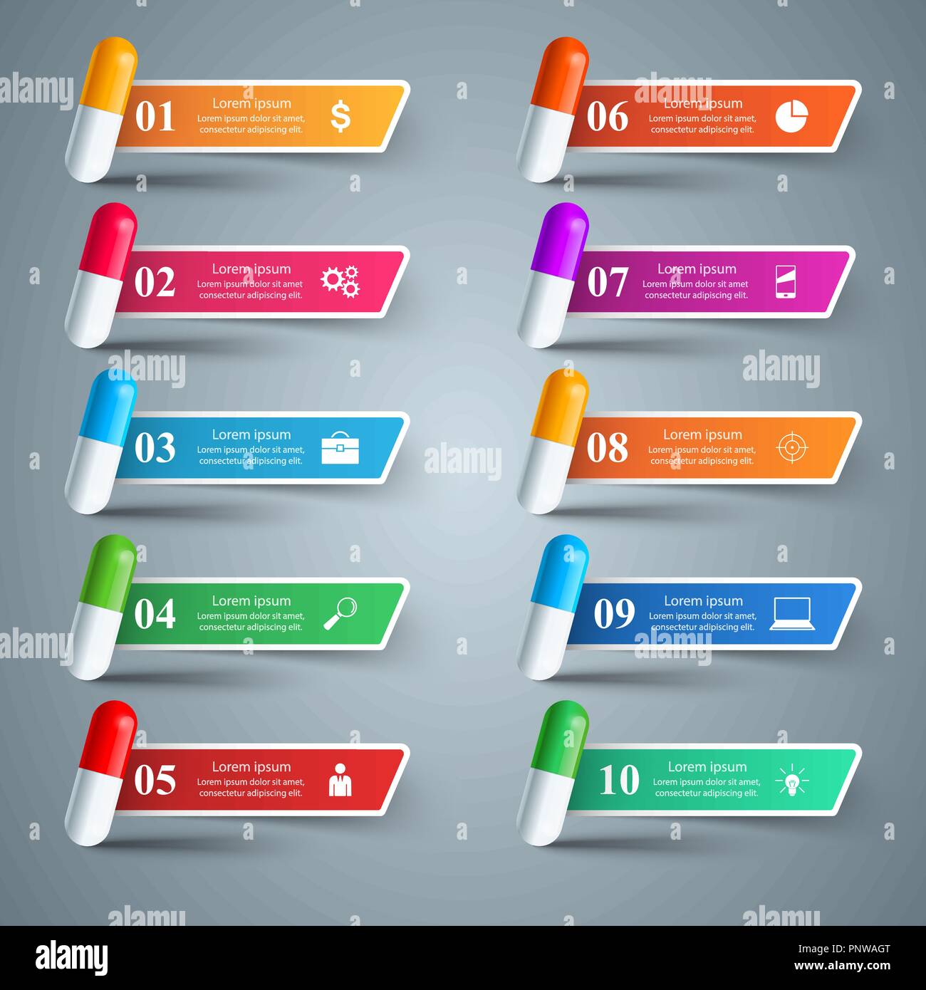 Tablet pill, pharmacology icon. Infographic 10 items Stock Vector Image ...