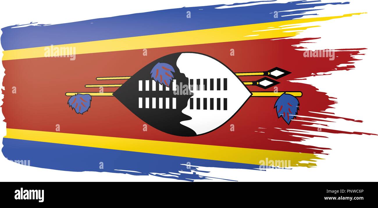 Swaziland flag, vector illustration on a white background Stock Vector ...