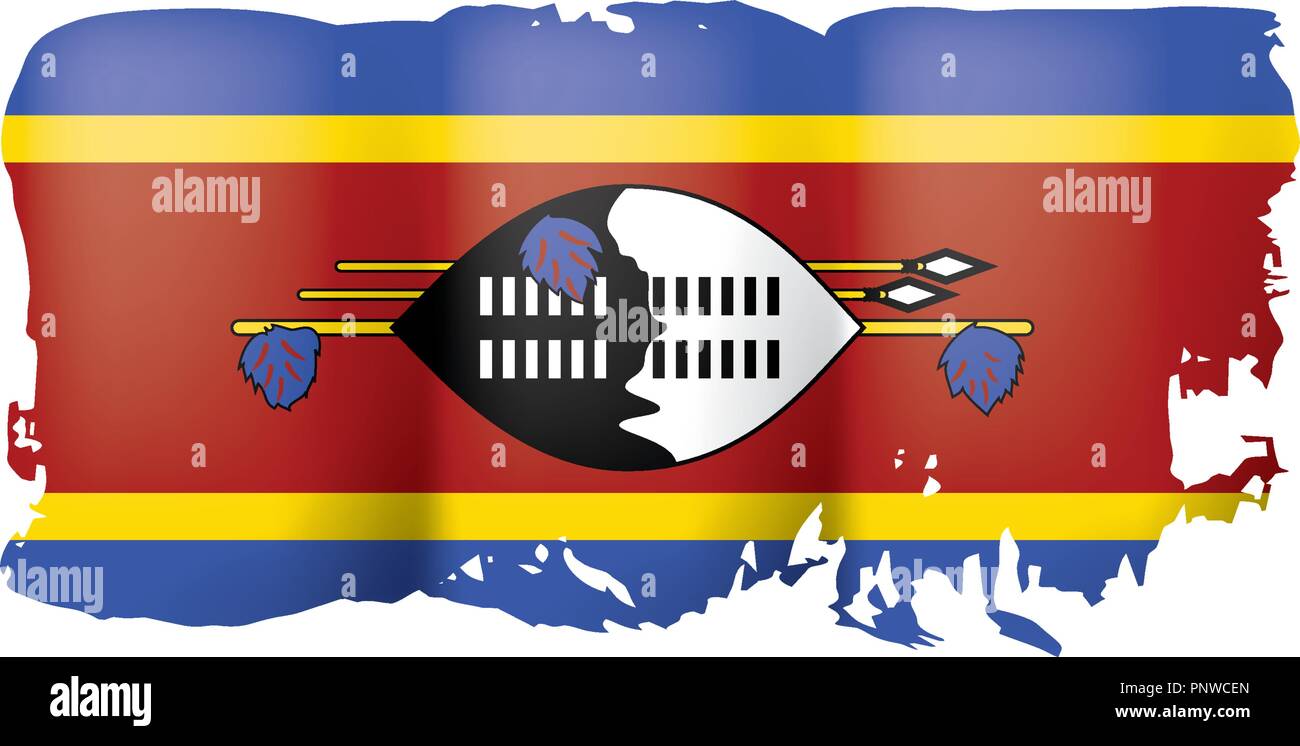 Swaziland flag, vector illustration on a white background Stock Vector ...