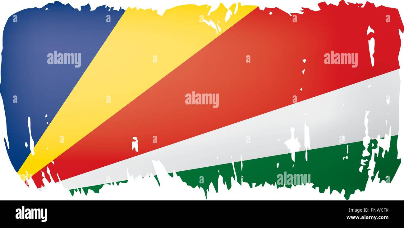 Seychelles flag, vector illustration on a white background Stock Vector ...