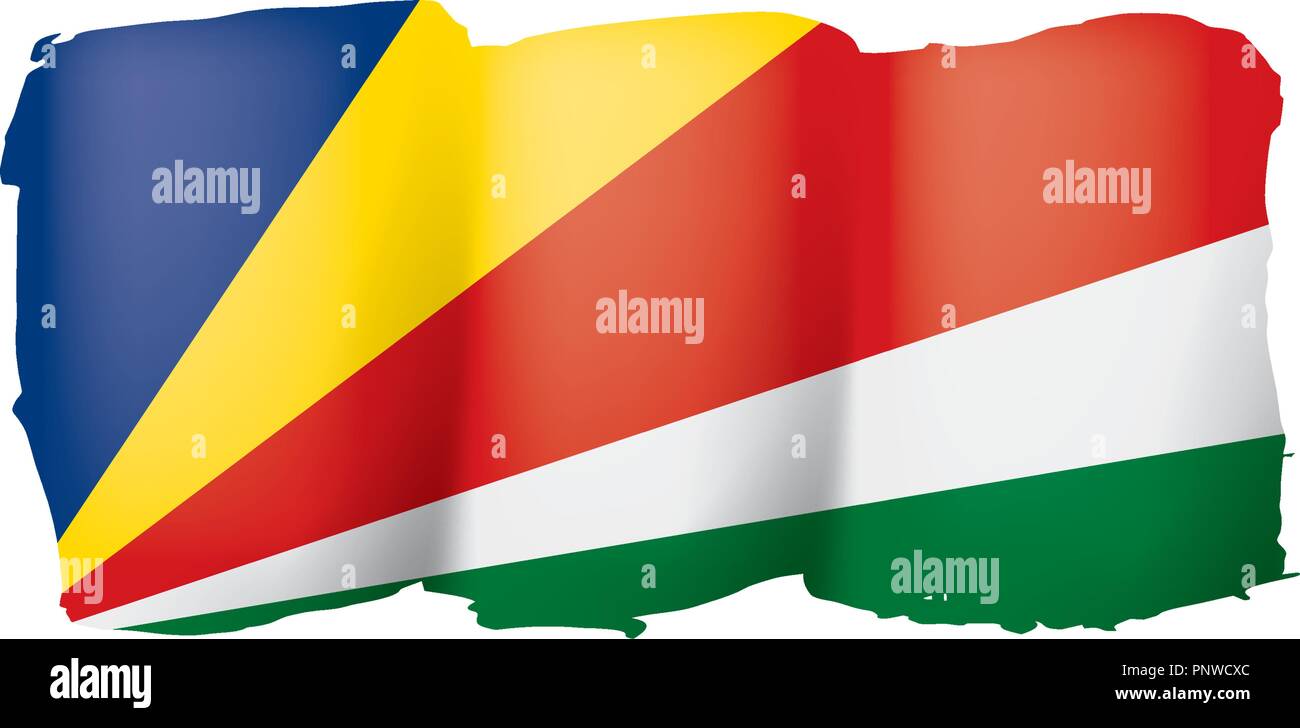Seychelles flag, vector illustration on a white background Stock Vector ...