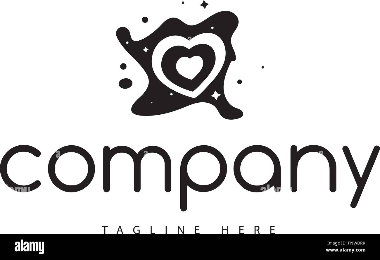 Space Heart Black Vector logo Image Stock Vector Image & Art - Alamy