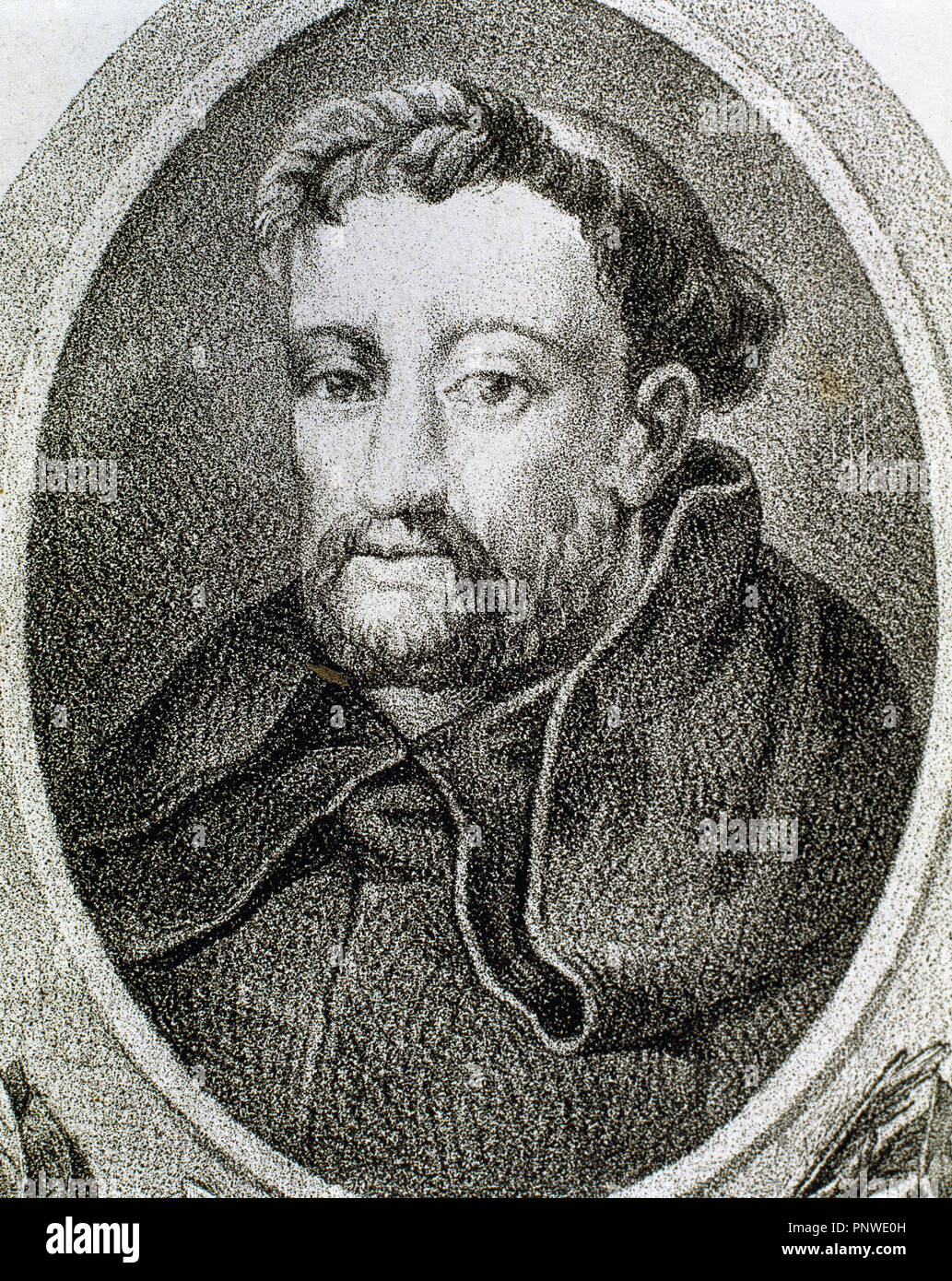 LEON, Fray Luís de (1528-1591). Poeta y prosista español. Grabado del s ...