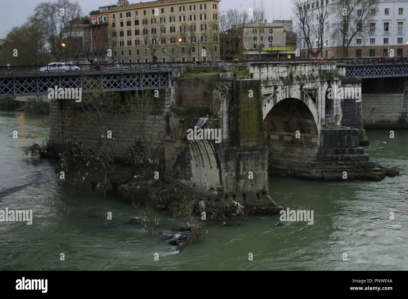 Italy. Rome. Pons Aemilius (Ponte Emilio) or Broken Bridge (Ponte Rotto ...